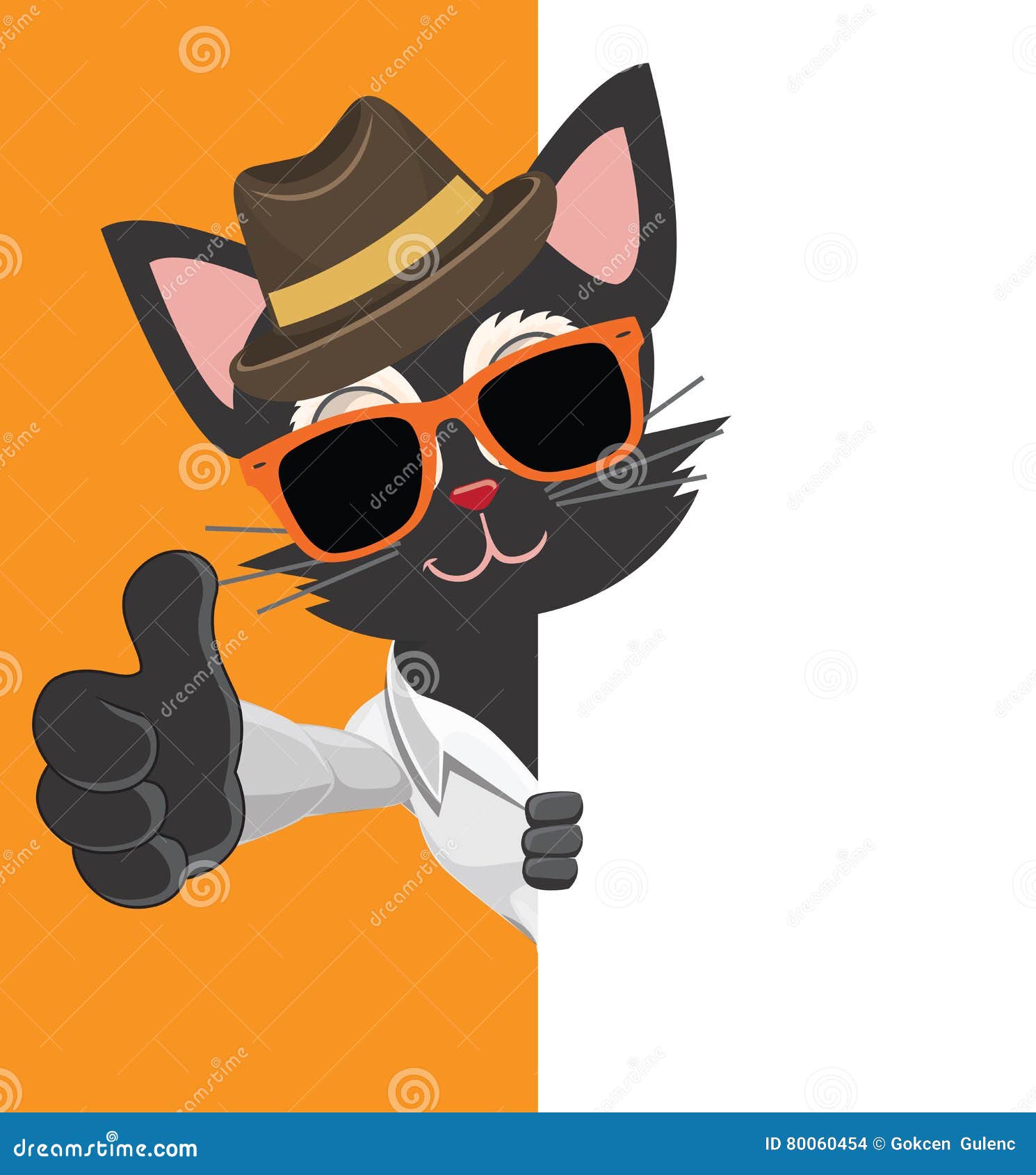 Fun Cartoon Cat Looking at a Blank White Page Stock Vector ...