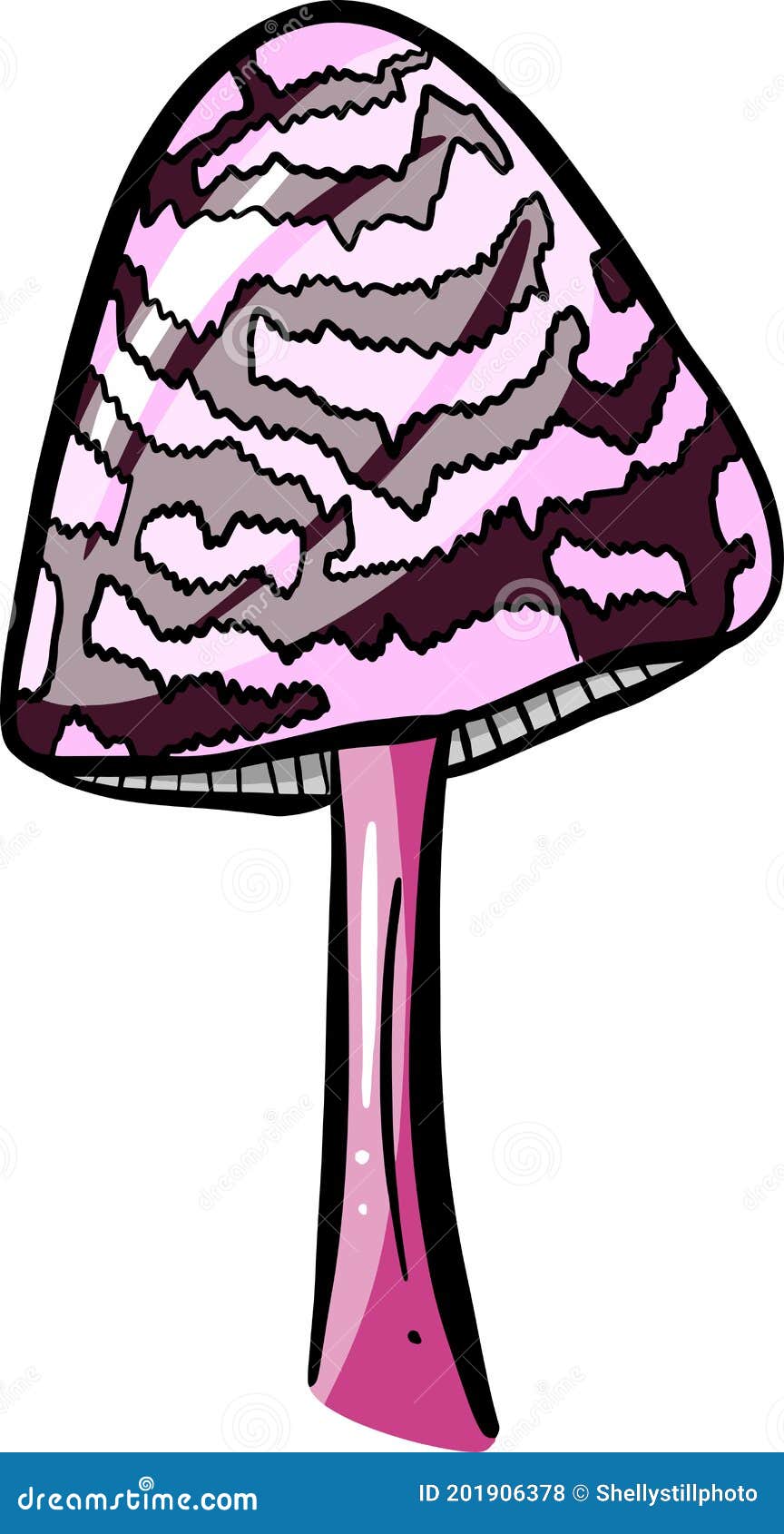 Fun Cartoon Mushroom Toadstool Character Vector Illustration Stock ...
