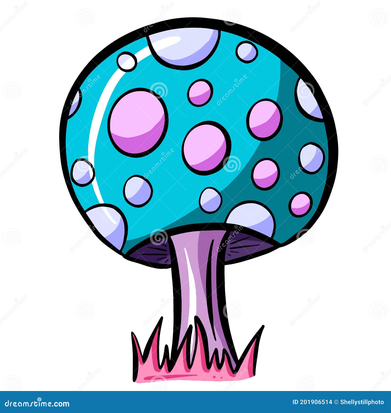Fun Cartoon Mushroom Toadstool Character Vector Illustration Stock ...