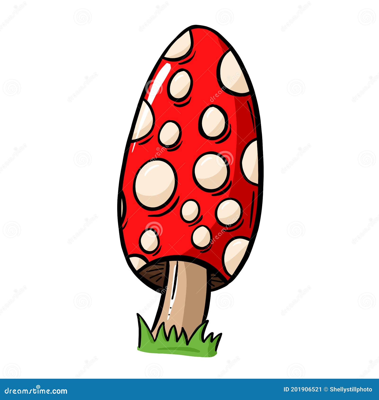 Fun Cartoon Mushroom Toadstool Character Vector Illustration Stock ...