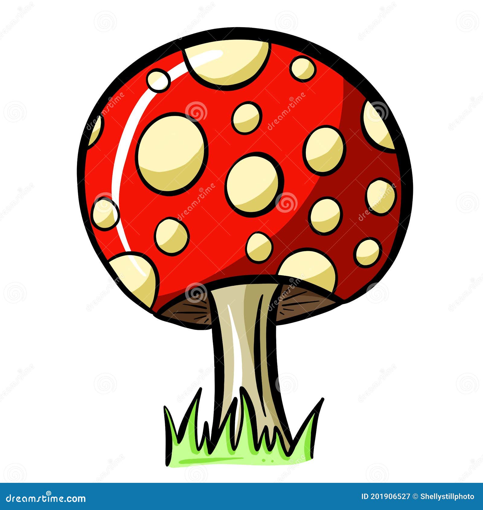 Fun Cartoon Mushroom Toadstool Character Vector Illustration Stock ...