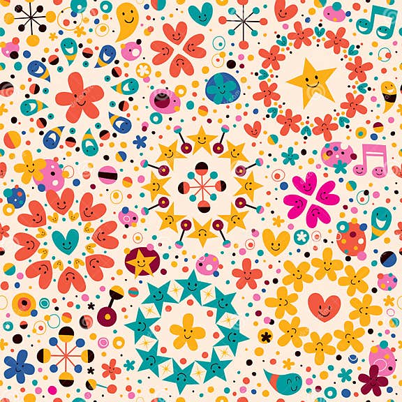Fun cartoon pattern stock vector. Illustration of cartoon - 30674324