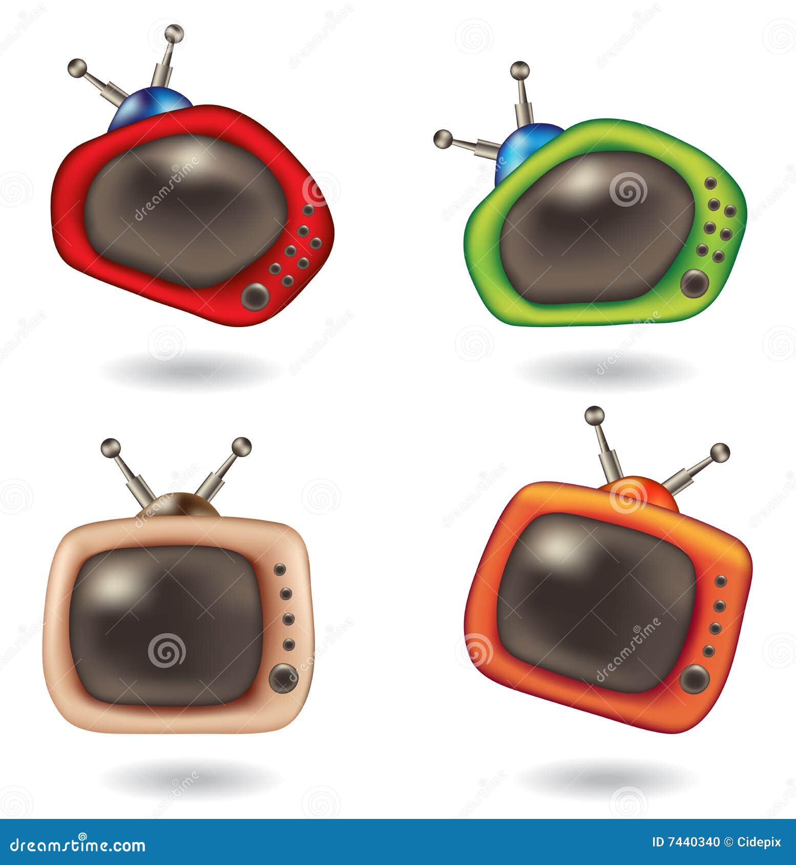 Fun cartoon televisions stock vector. Illustration of electronics - 7440340