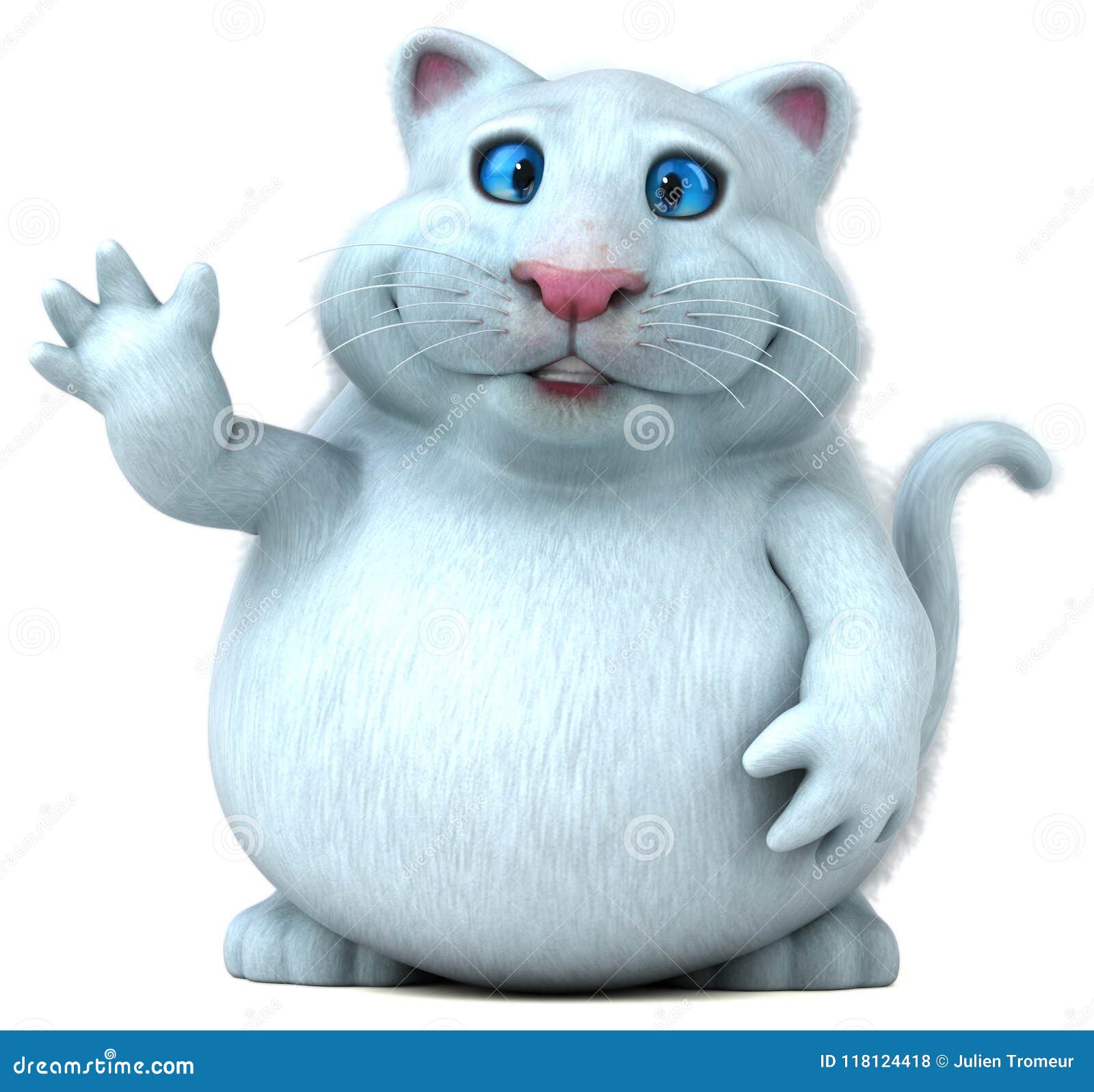 Fun cat - 3D Illustration stock illustration. Illustration of whisker ...