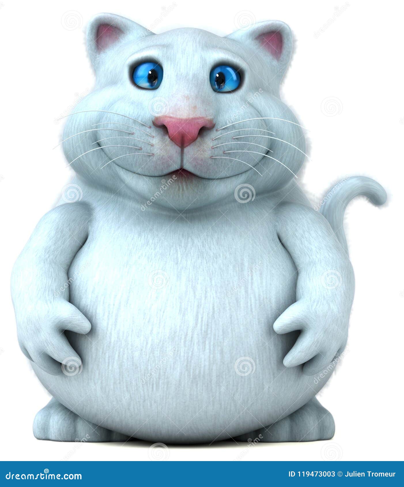 Fun cat - 3D Illustration stock illustration. Illustration of cute ...