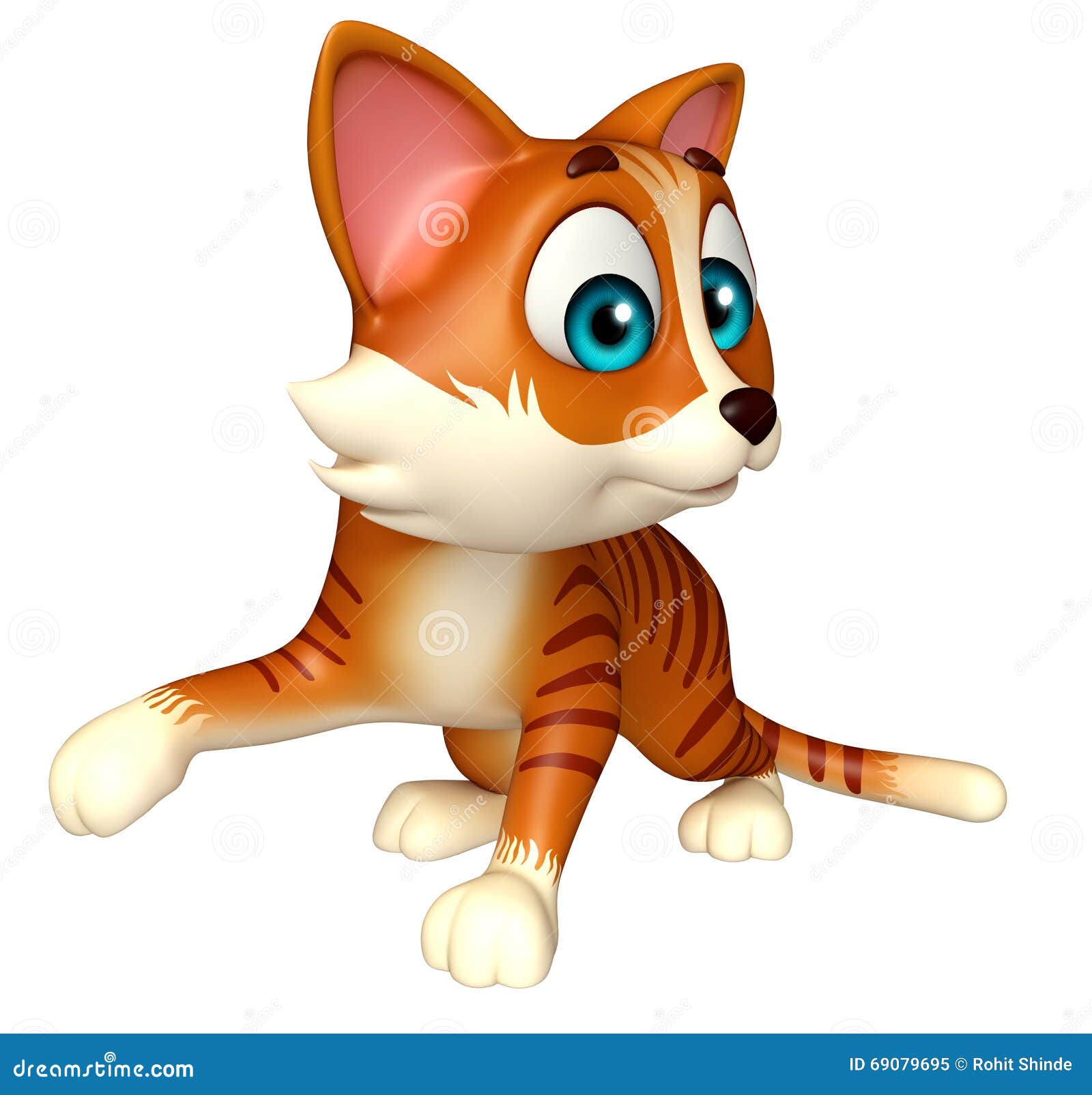 Fun Cat Funny Cartoon Character Stock Illustration - Illustration of ...