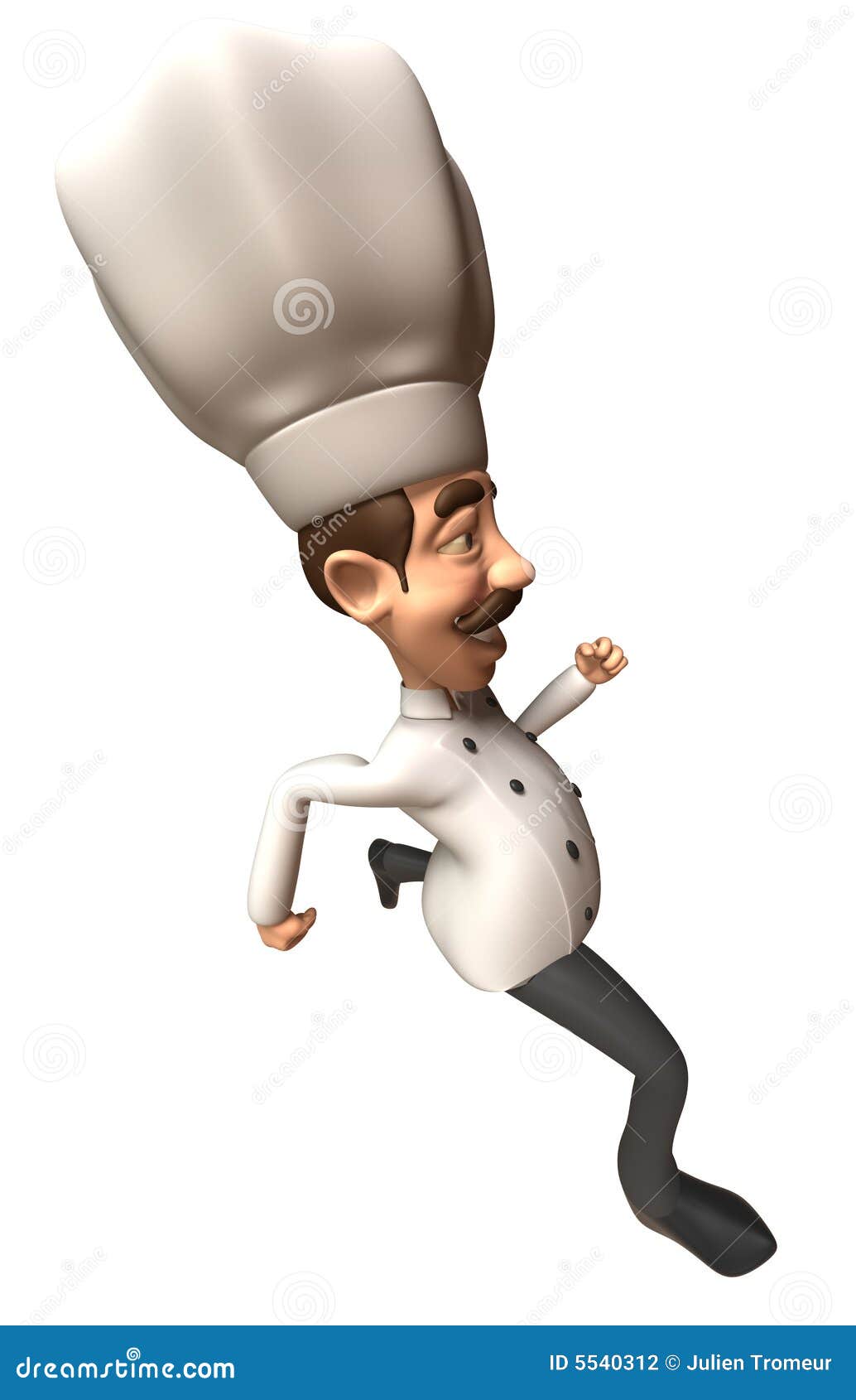 Fun chef running stock illustration. Illustration of moustache - 5540312