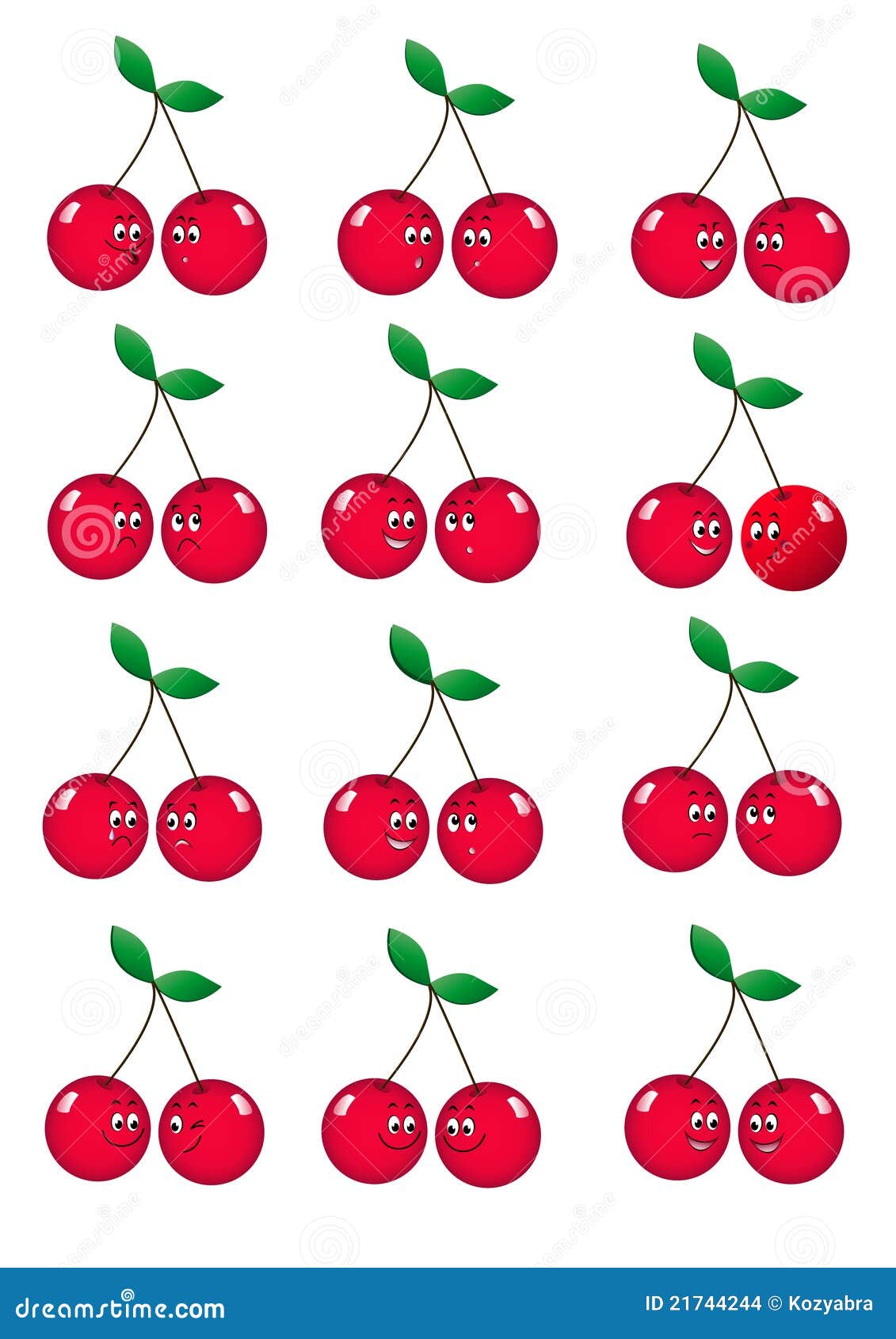 Fun cherry stock vector. Illustration of couple, icon - 21744244