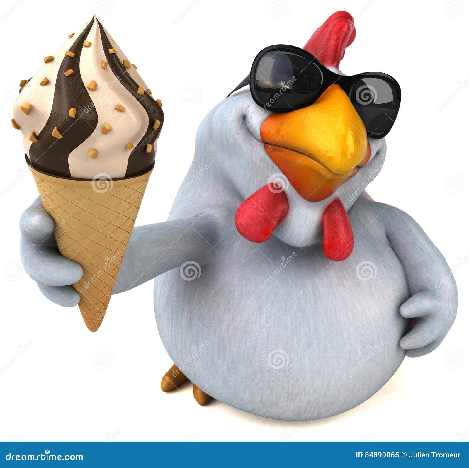 Fun Chicken - 3D Illustration Stock Illustration - Illustration of bird ...