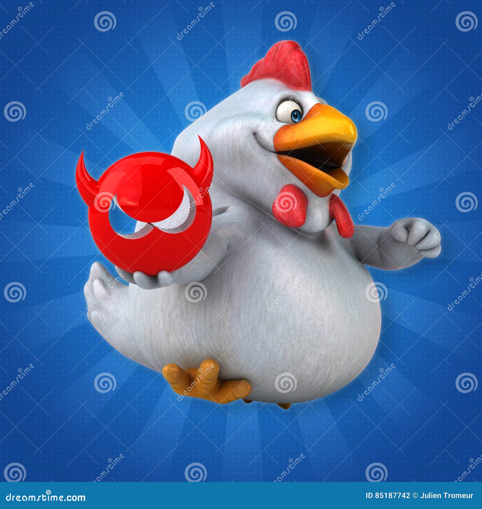 Fun Chicken - 3D Illustration Stock Illustration - Illustration of bird ...