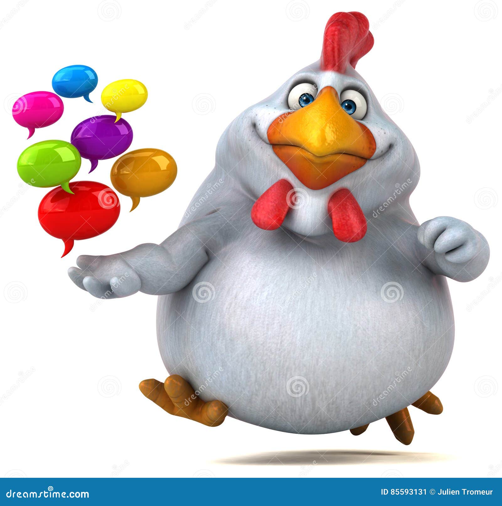 Fun Chicken - 3D Illustration Stock Illustration - Illustration of ...