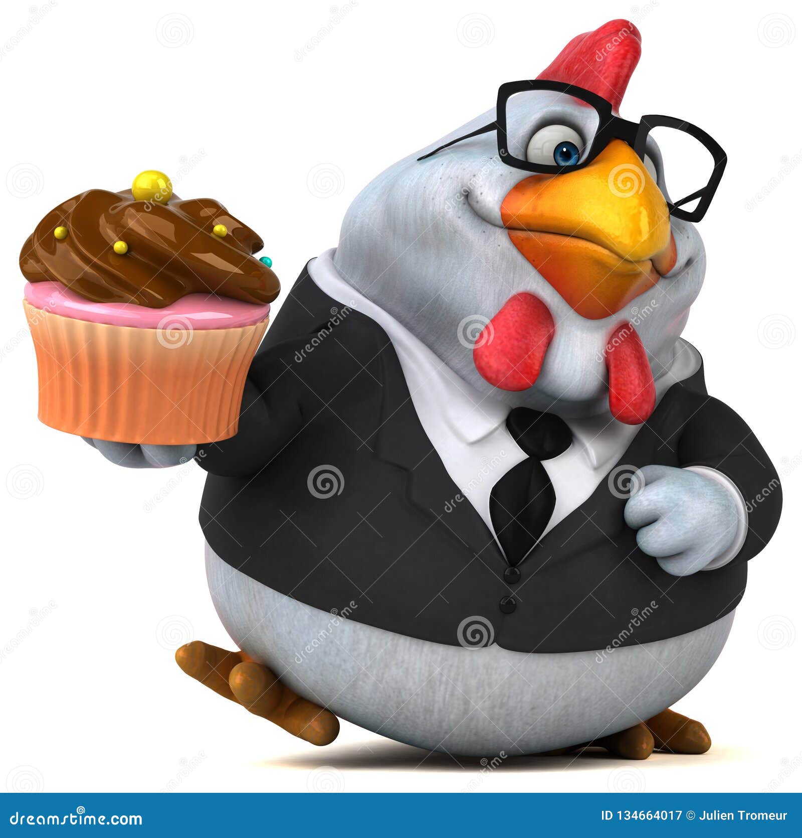 Fun Chicken - 3D Illustration Stock Illustration - Illustration of boss ...