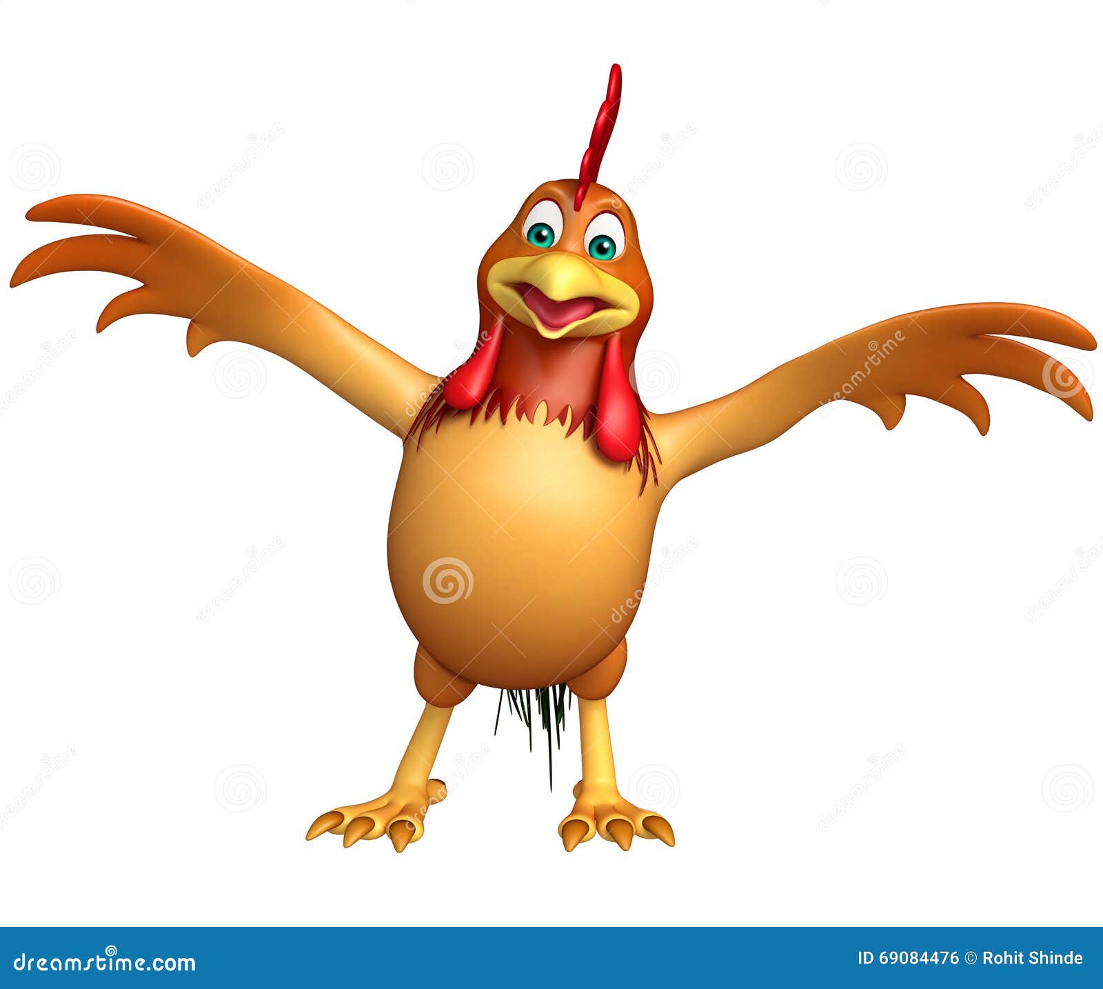 Fun Chicken Funny Cartoon Character Stock Illustration - Illustration ...