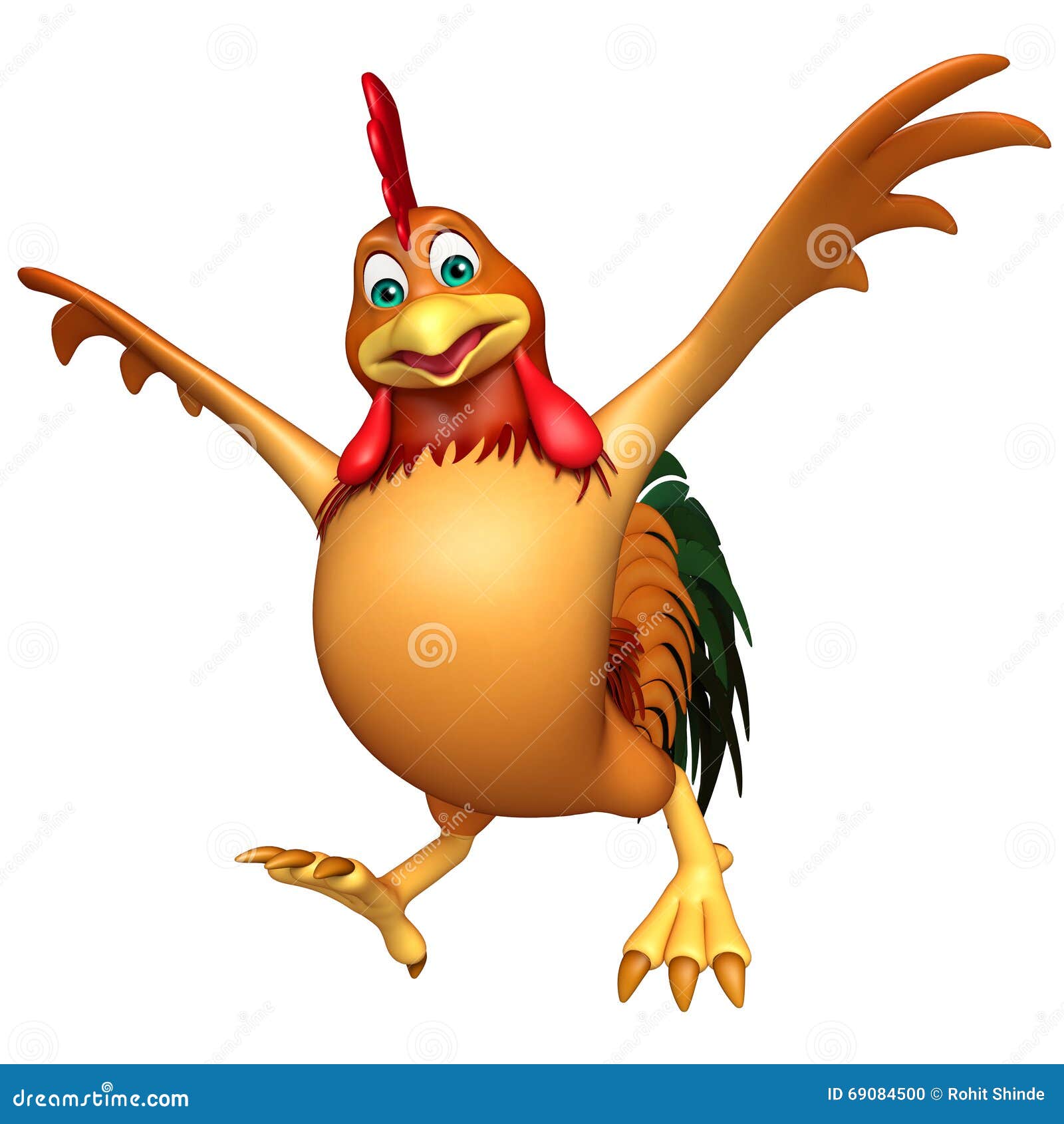 Fun Chicken Funny Cartoon Character Stock Illustration - Illustration ...