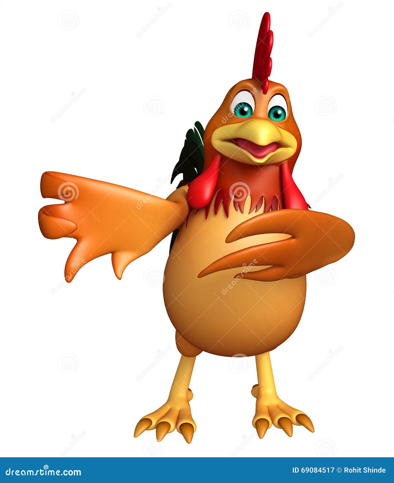 Fun Chicken Funny Cartoon Character Stock Illustration - Illustration ...
