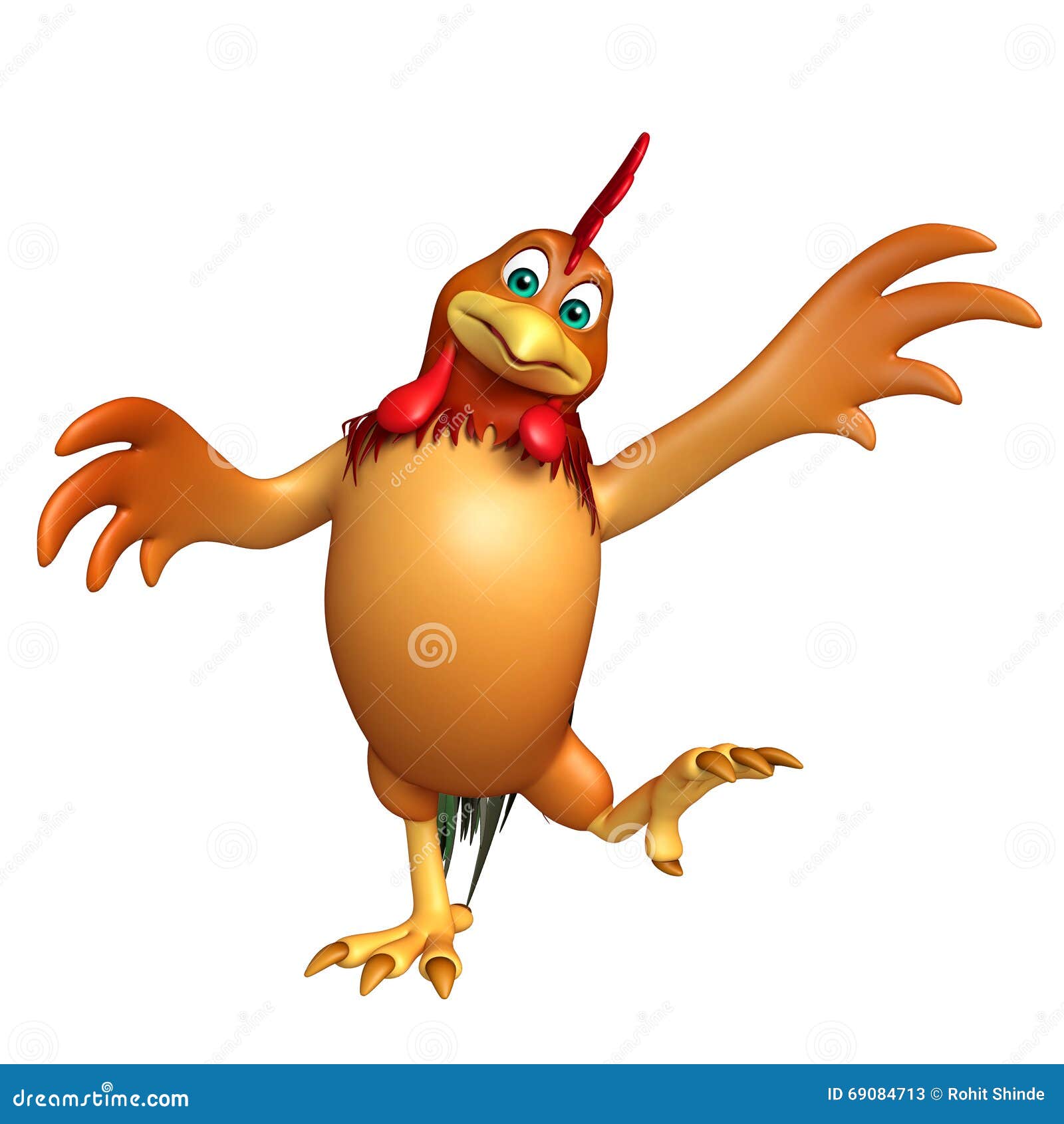 Fun Chicken Funny Cartoon Character Stock Illustration - Illustration ...
