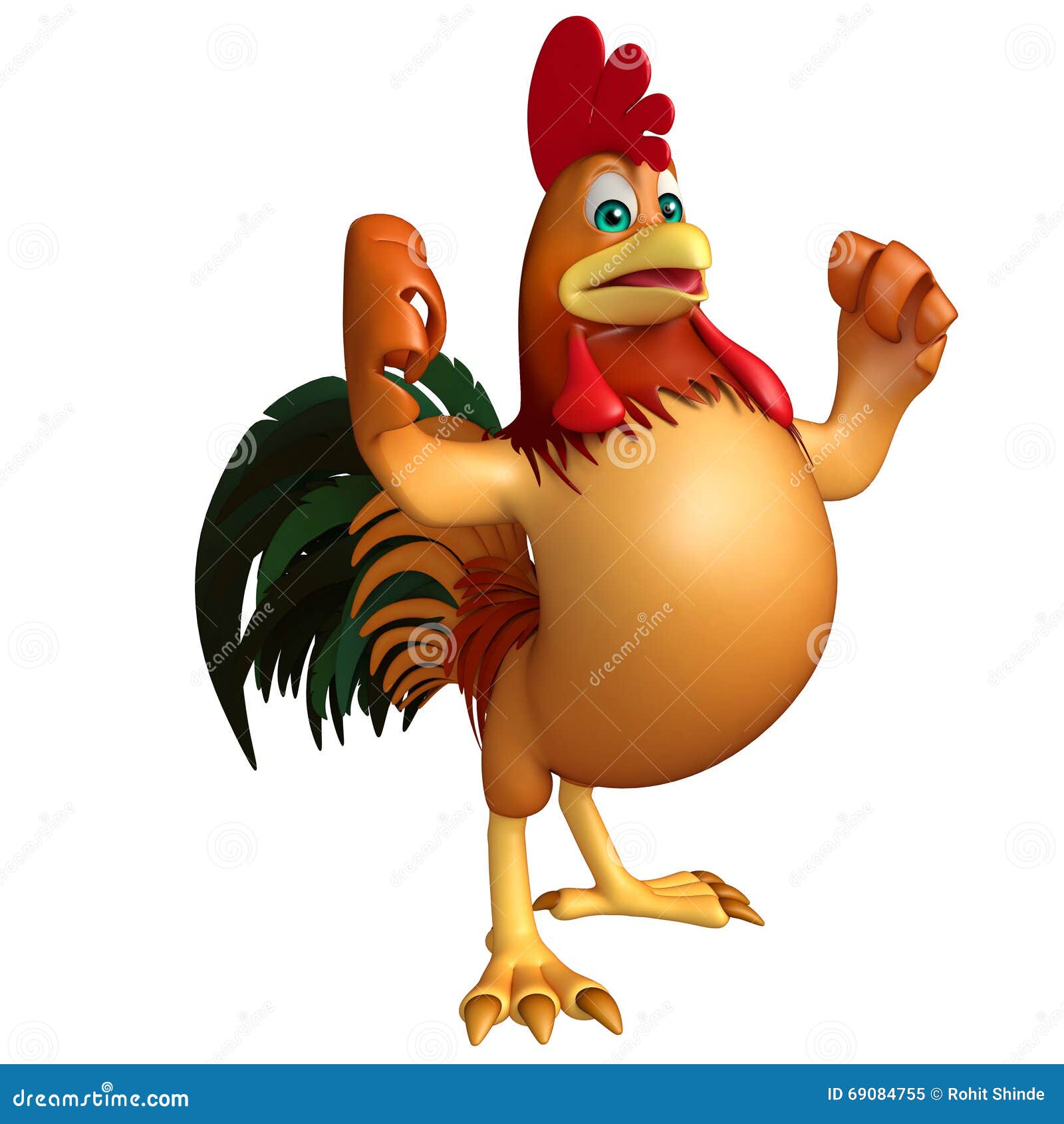 Fun Chicken Funny Cartoon Character Stock Illustration - Illustration ...