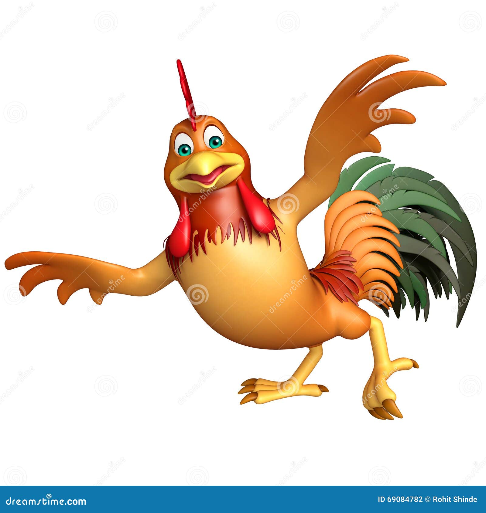 Fun Chicken Funny Cartoon Character Stock Illustration - Illustration ...