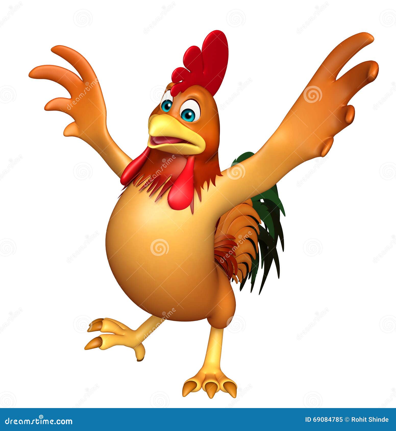 Fun Chicken Funny Cartoon Character Stock Illustration - Illustration ...