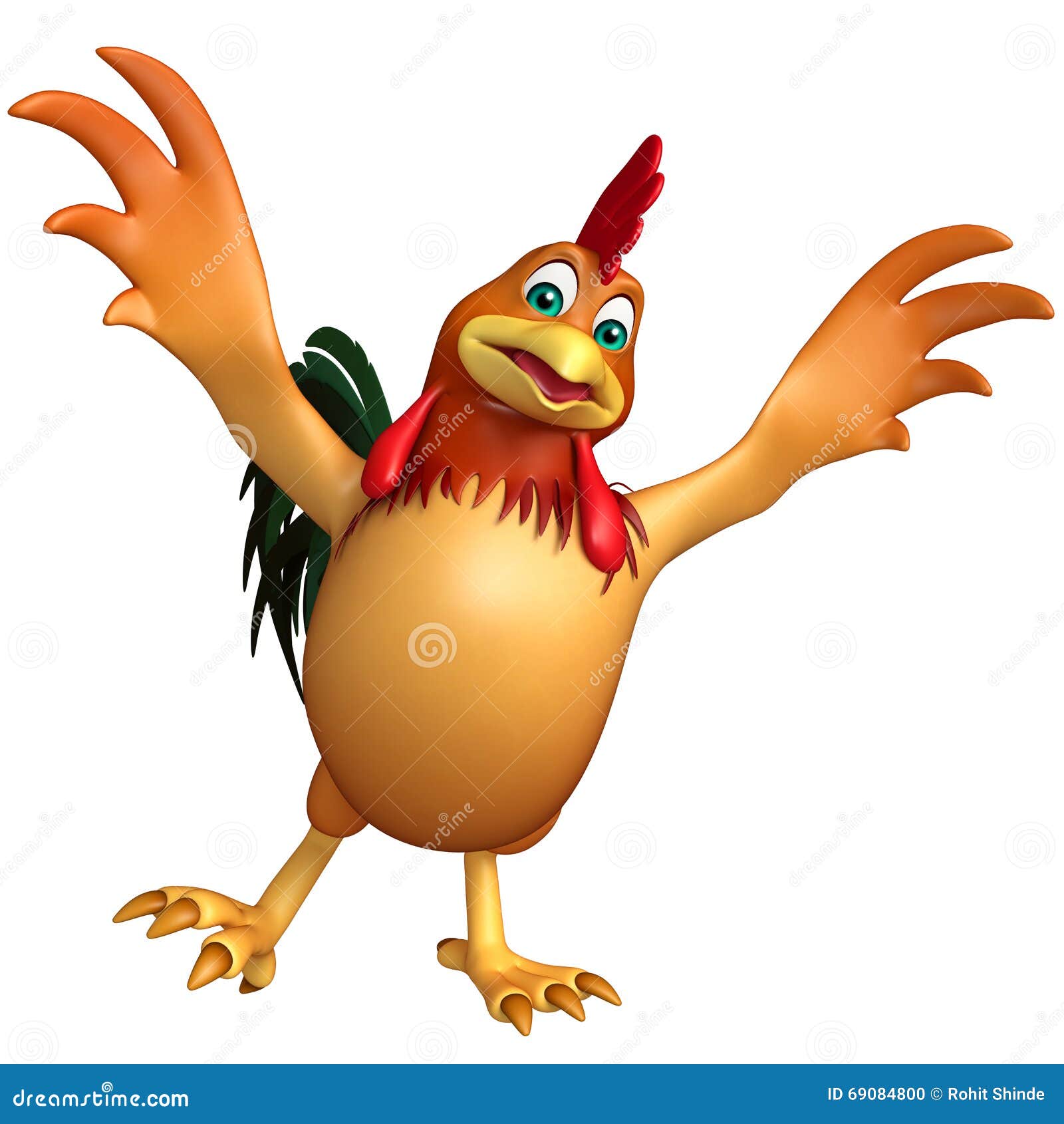 Fun Chicken Funny Cartoon Character Stock Illustration - Illustration ...