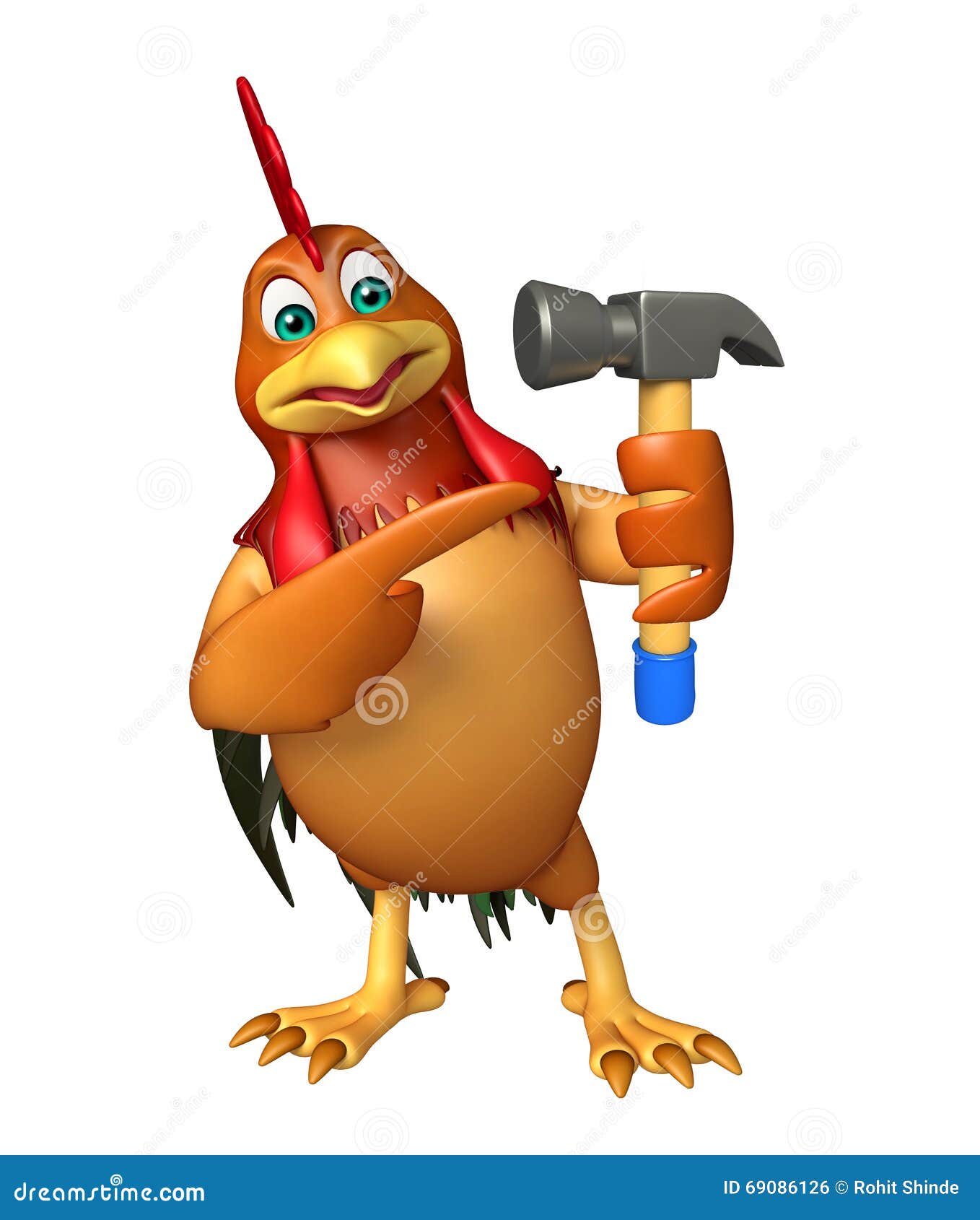 Fun Chicken Funny Cartoon Character Stock Illustration - Illustration ...
