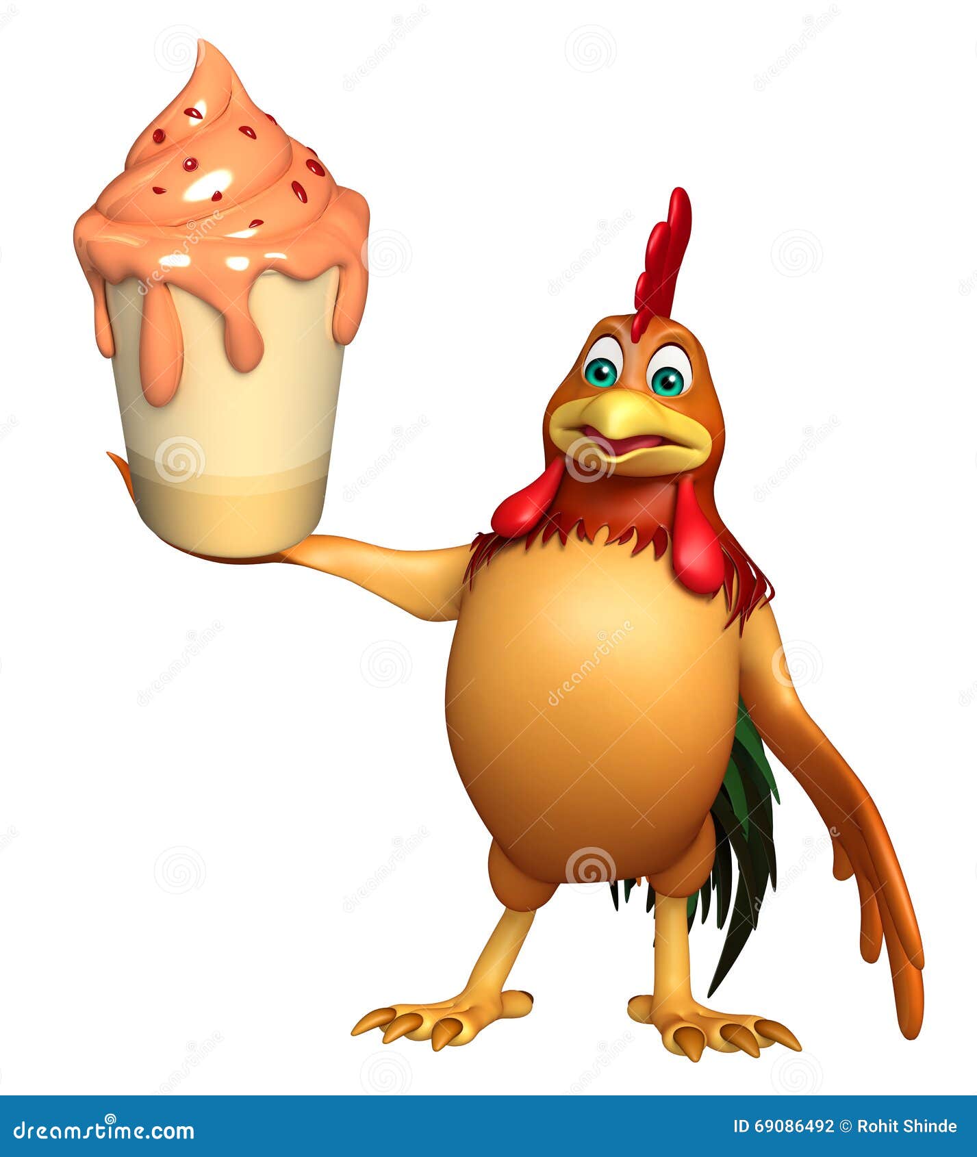 Fun Chicken Funny Cartoon Character Stock Illustration - Illustration ...