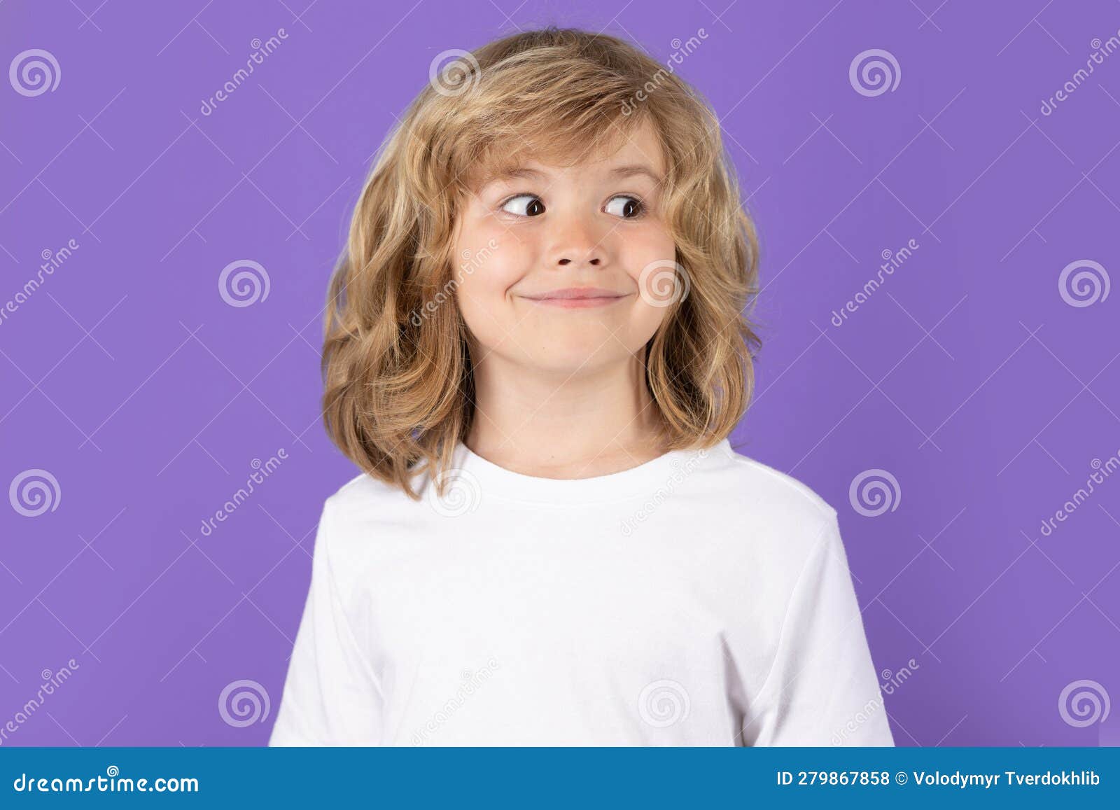 Fun Child Thinking on Isolated Background. Think and Idea. Thoughtful ...