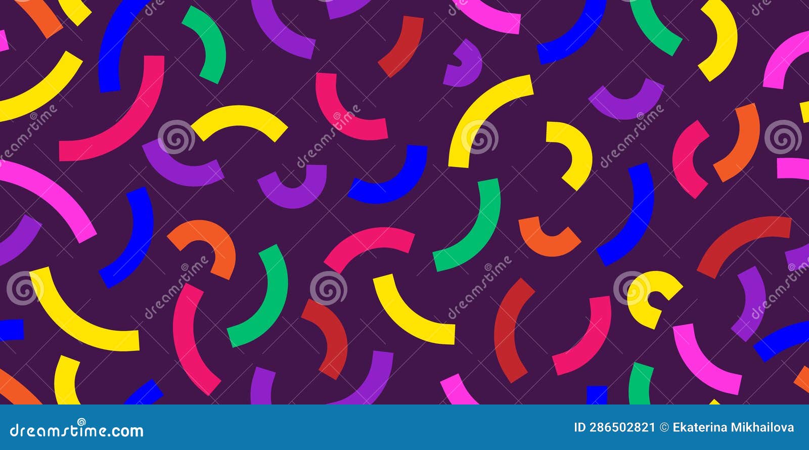 Fun Childish Seamless Pattern with Squiggly Line. Doodle Geometric ...