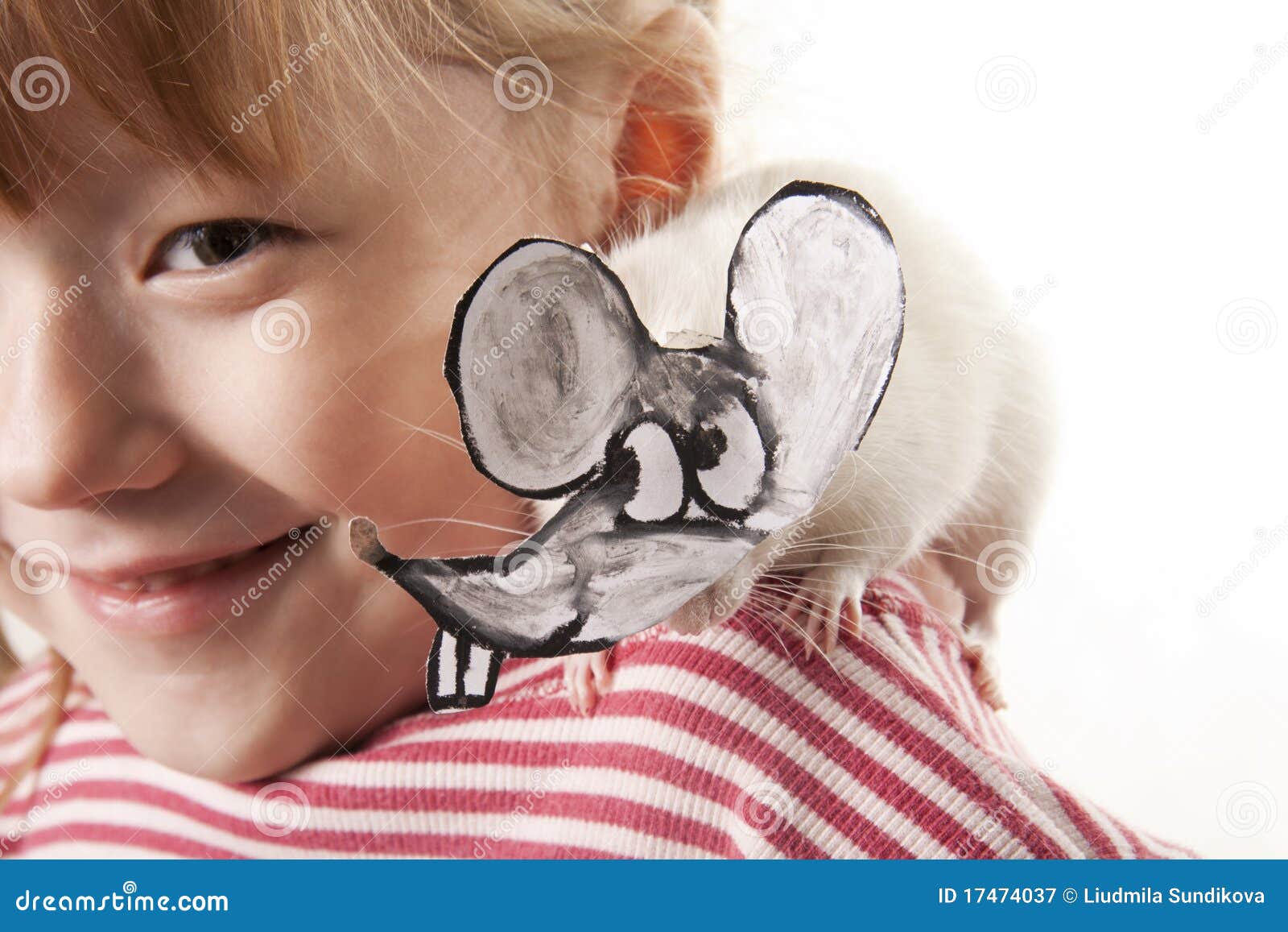 Fun Childl and Rat in a Mask Stock Image - Image of childhood, drawing ...