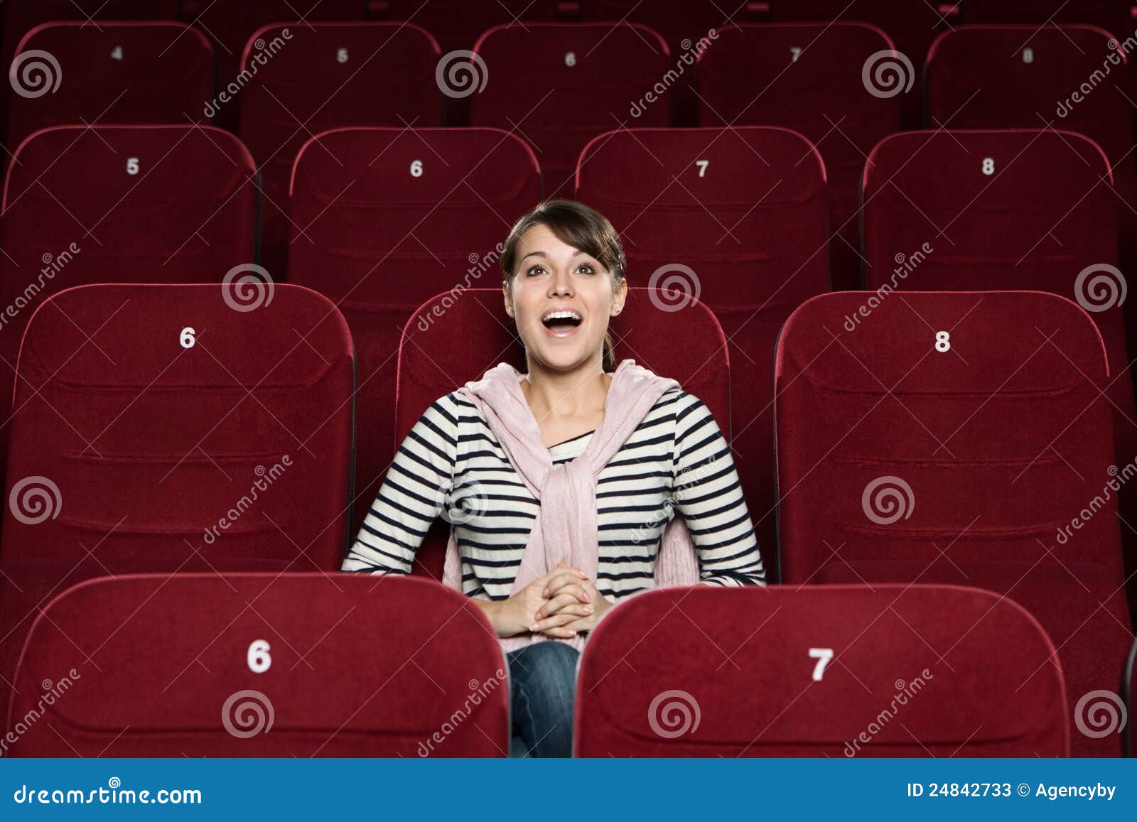 Fun at the cinema stock image. Image of chair, joyful - 24842733
