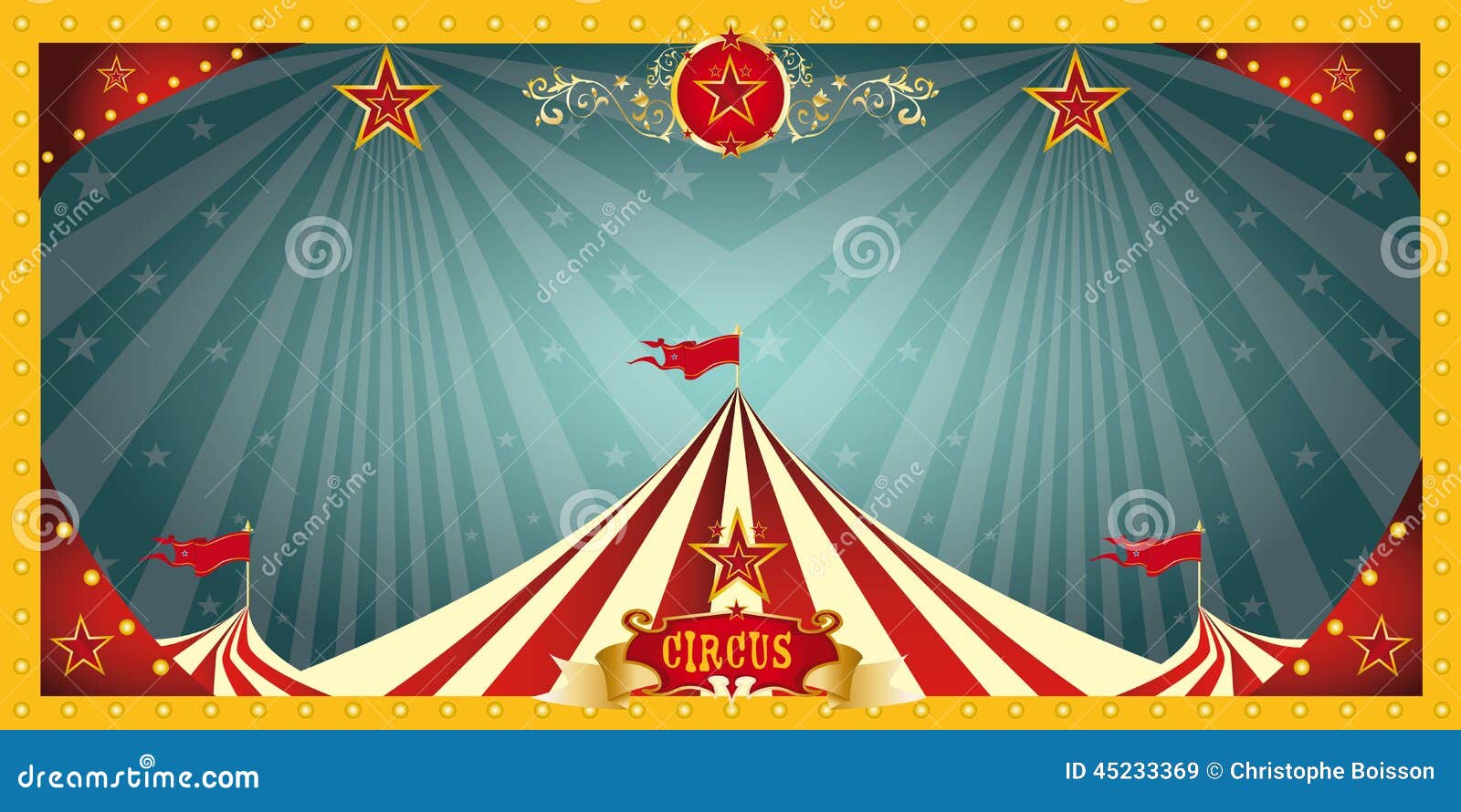 Circus Banner Background Design Cartoon Vector | CartoonDealer.com ...