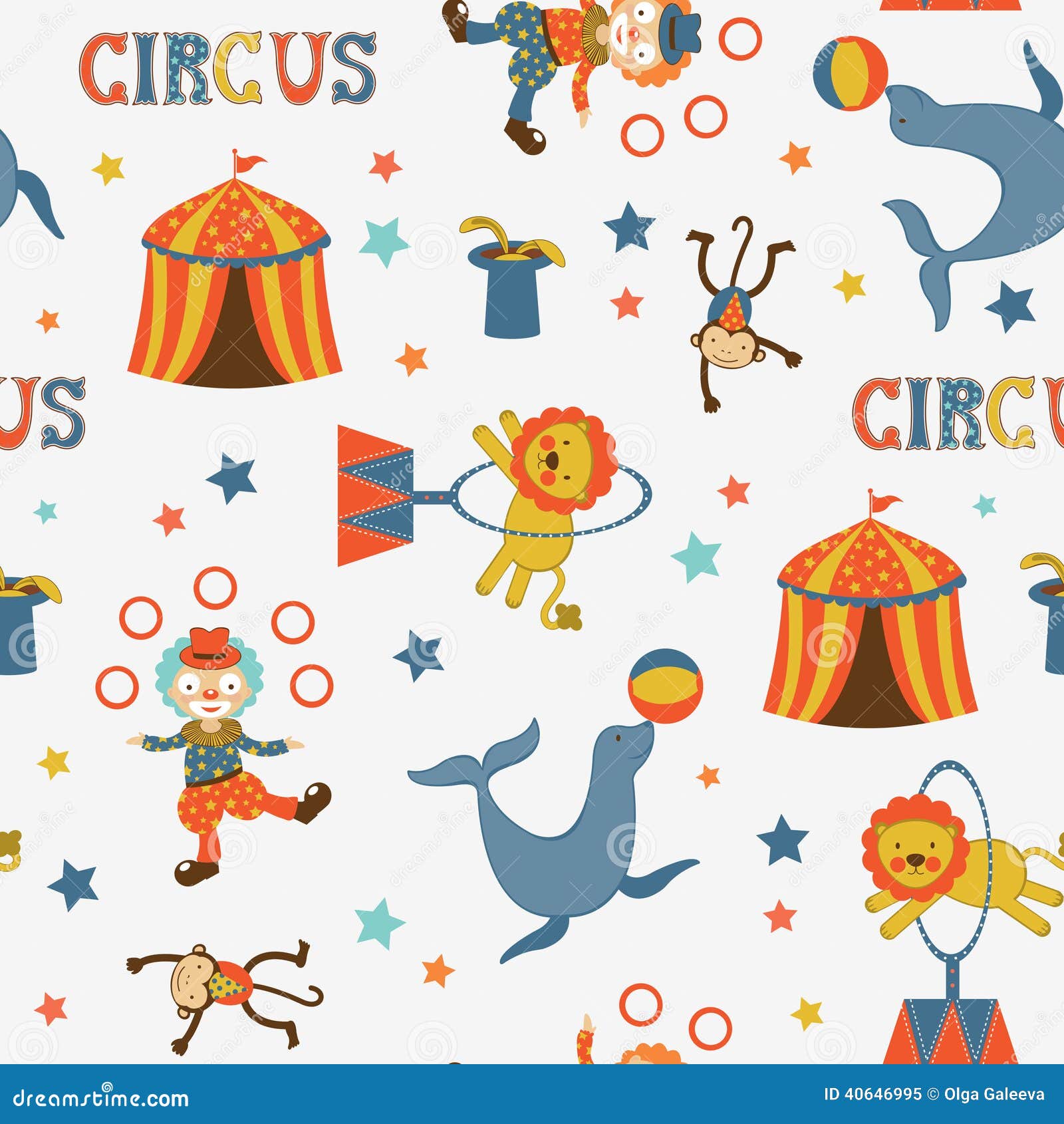 Fun Circus Pattern Stock Vector - Image: 40646995