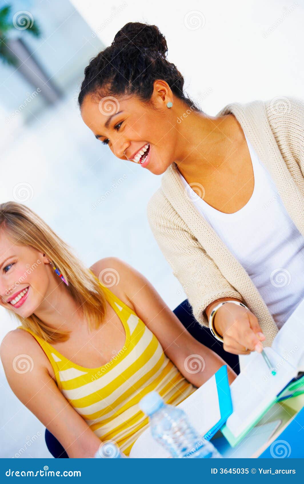 Fun in class stock image. Image of laughing, books, group - 3645035