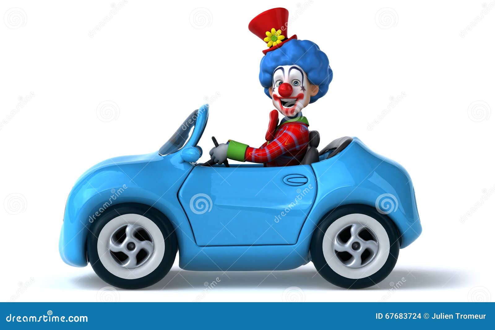 Fun clown stock illustration. Illustration of comic, driving - 67683724