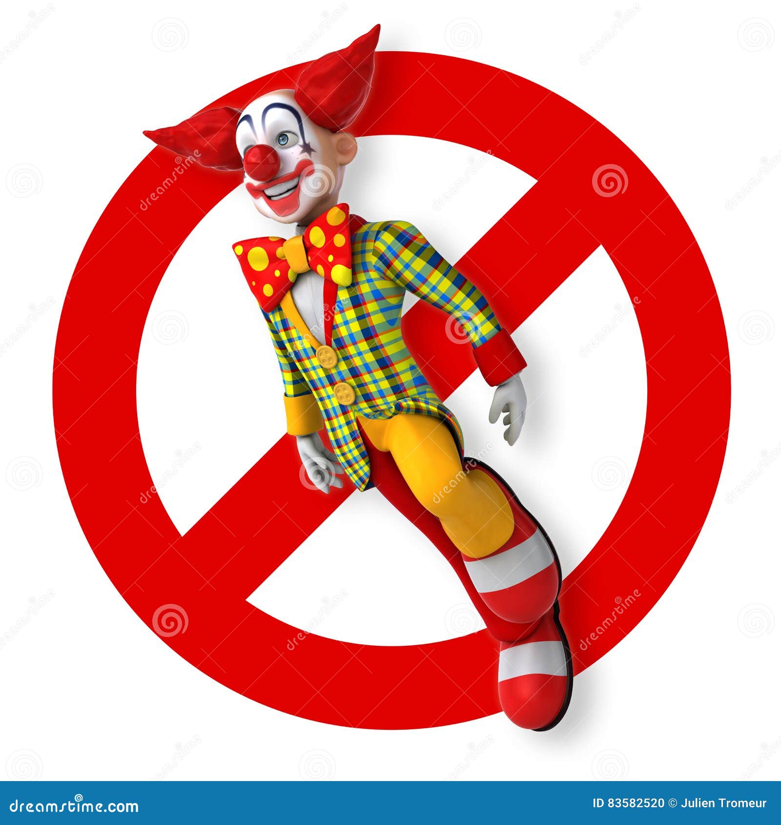 Clown Warning Sign With Exclamation Mark Mascot Cartoon Vector ...
