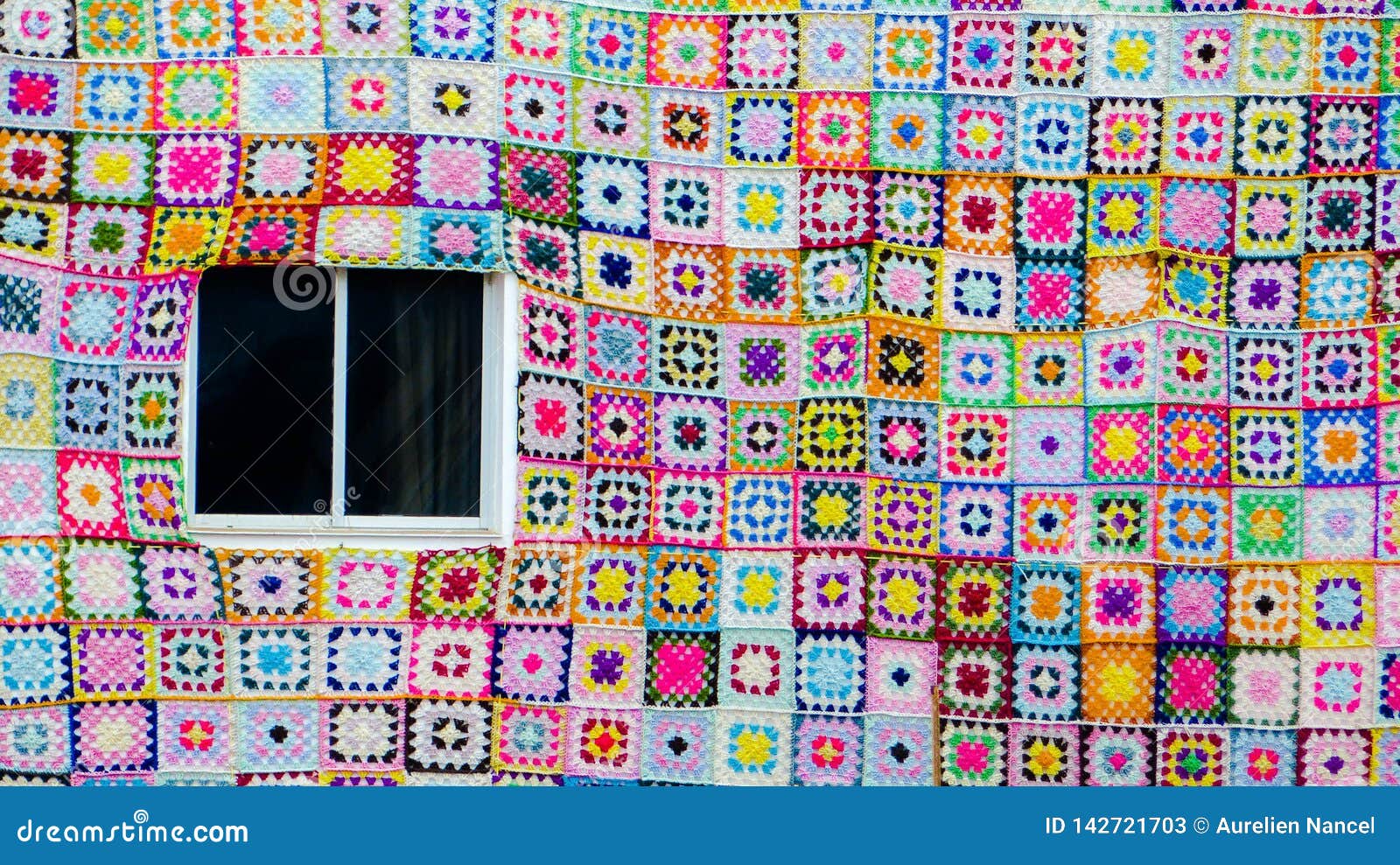 Fun Color Wall House Made with Wool Stock Image - Image of multicolors ...