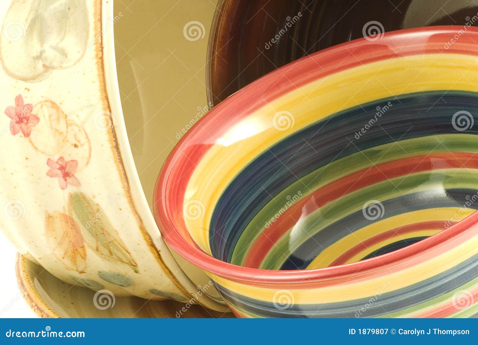 Fun with colored bowls stock image. Image of color, brown - 1879807