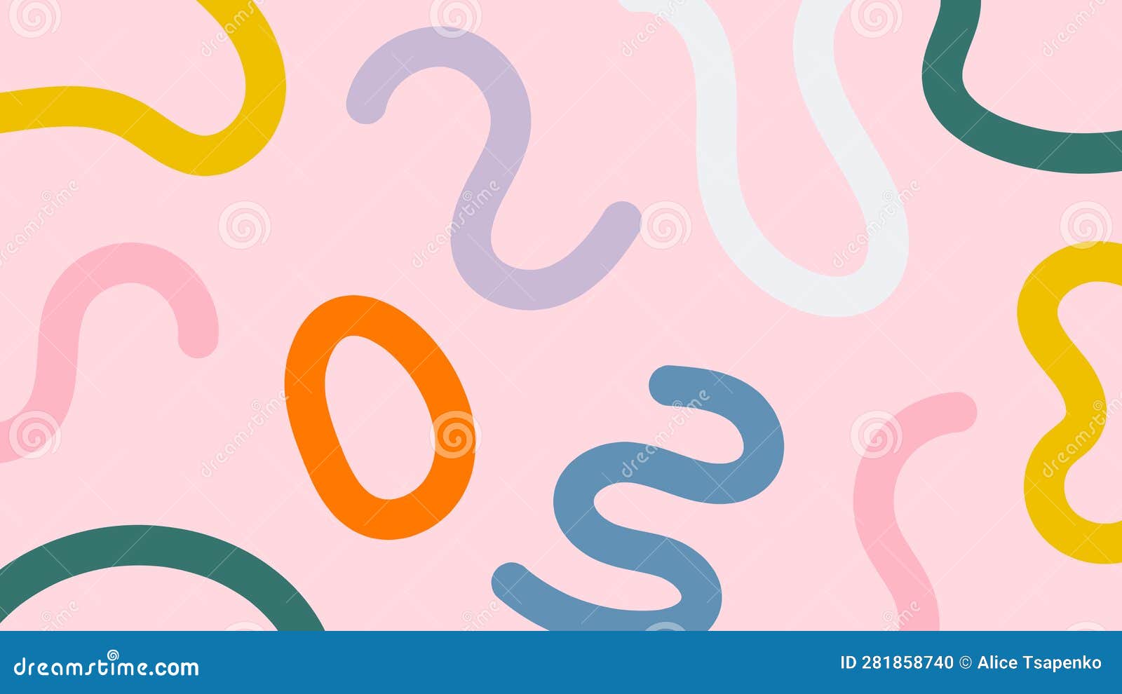 Fun Colorful Abstract Background in Doodle Style. Simple Childish ...