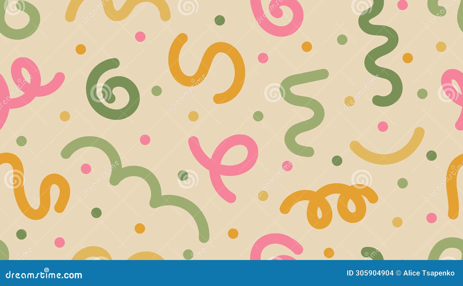 Fun Colorful Doodle Background. Abstract Minimalist Hand Drawn Seamless ...