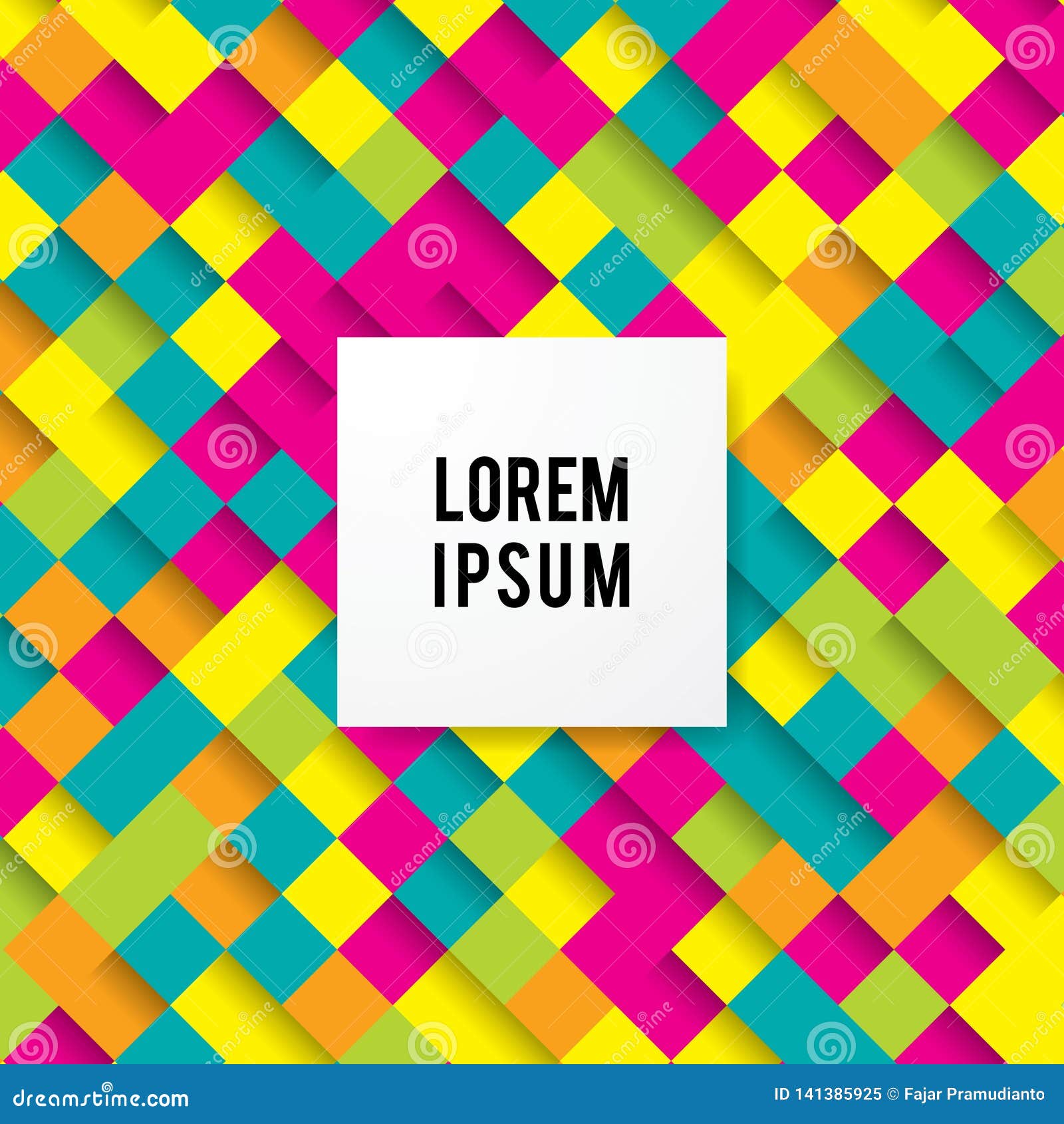 Fun Colorful Geometric Background of Rectangles Vector Illustrations ...