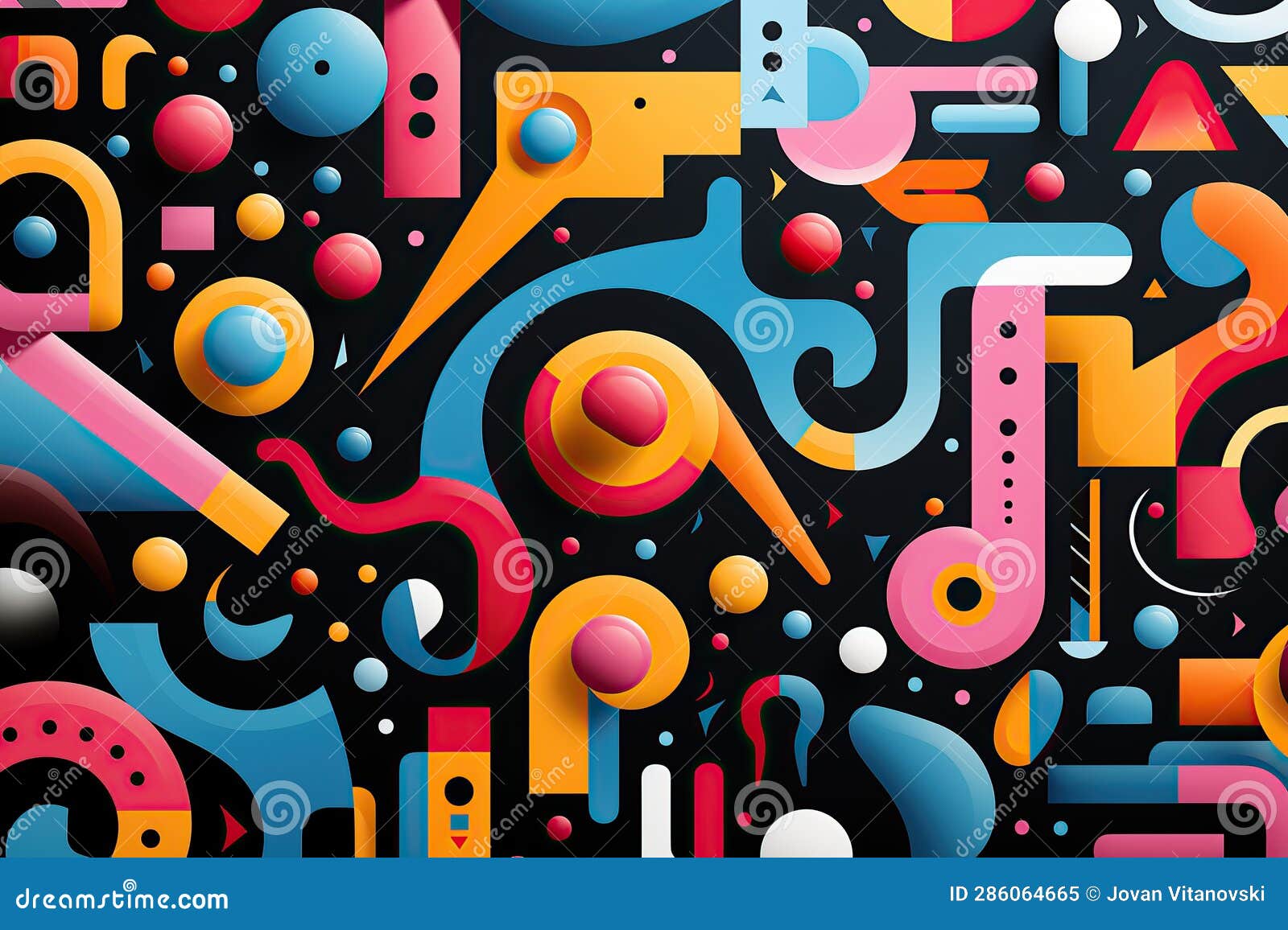Fun Colorful Geometric Shape . Stock Illustration - Illustration of ...