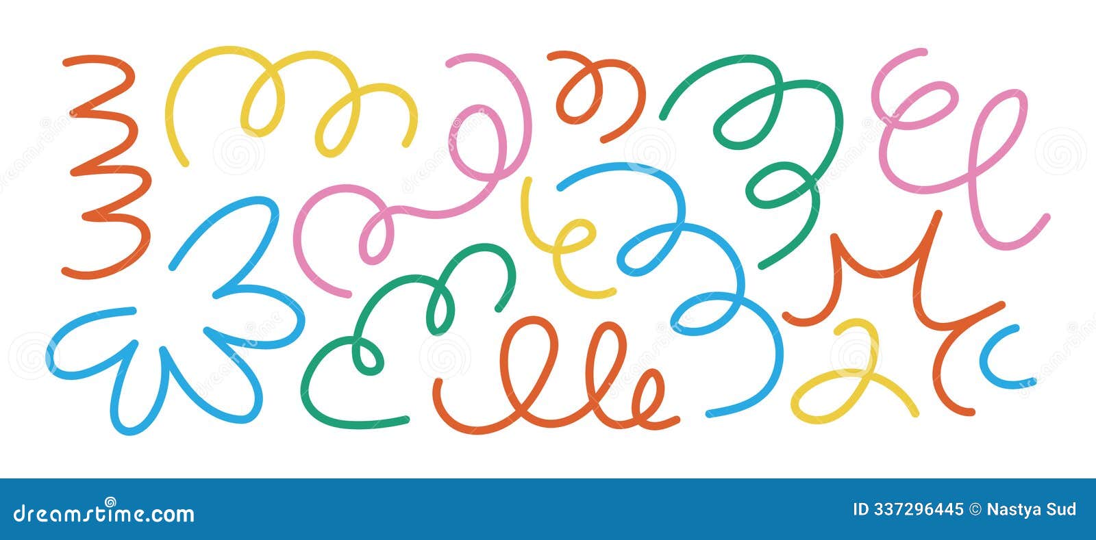 Fun Colorful Line Doodle Background. Wallpaper for Children or Trendy ...