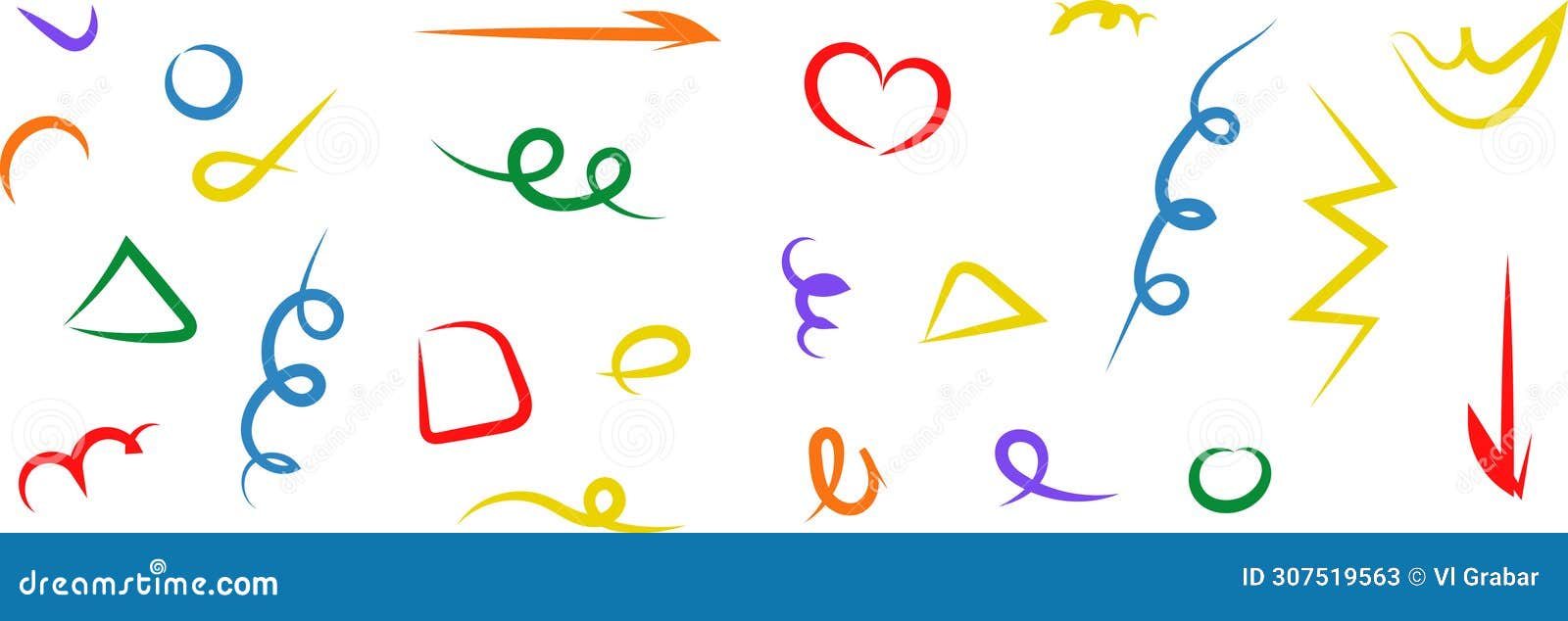 Fun Colorful Line Doodle Pattern. Creative Style Art Children or ...