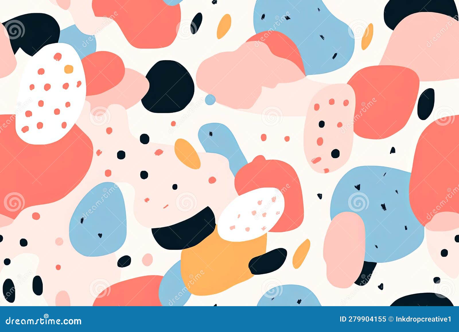 Fun Colorful Seamless Pattern. Bright Simple Abstract Shapes Stock ...