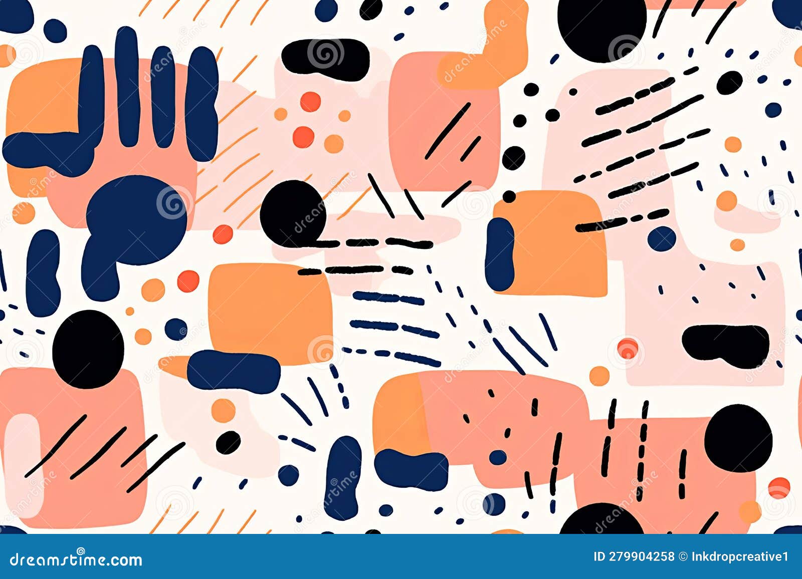 Fun Colorful Seamless Pattern. Bright Simple Abstract Shapes Stock ...