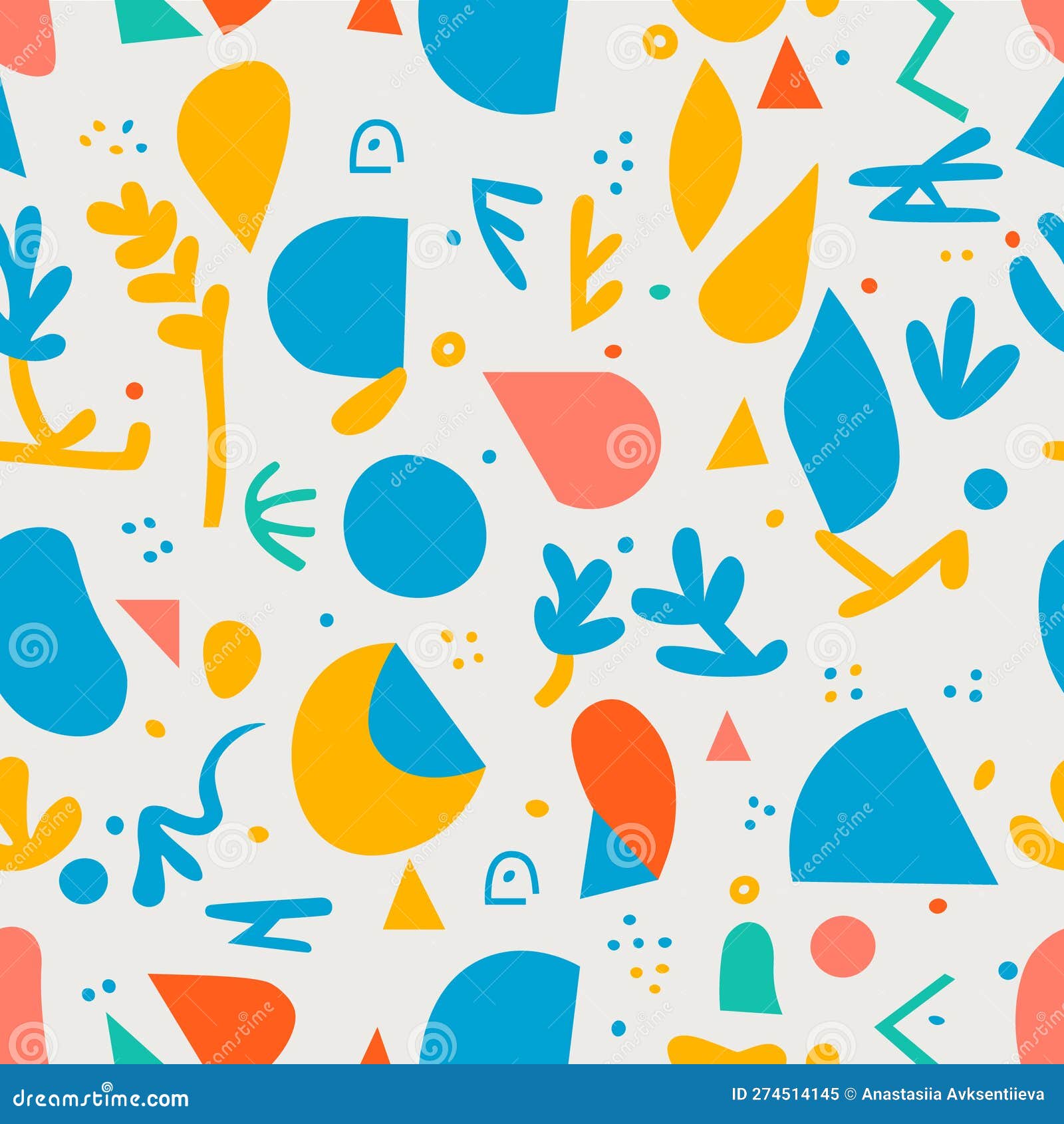 Fun Colorful Seamless Pattern. Creative Abstract Style Art Background ...