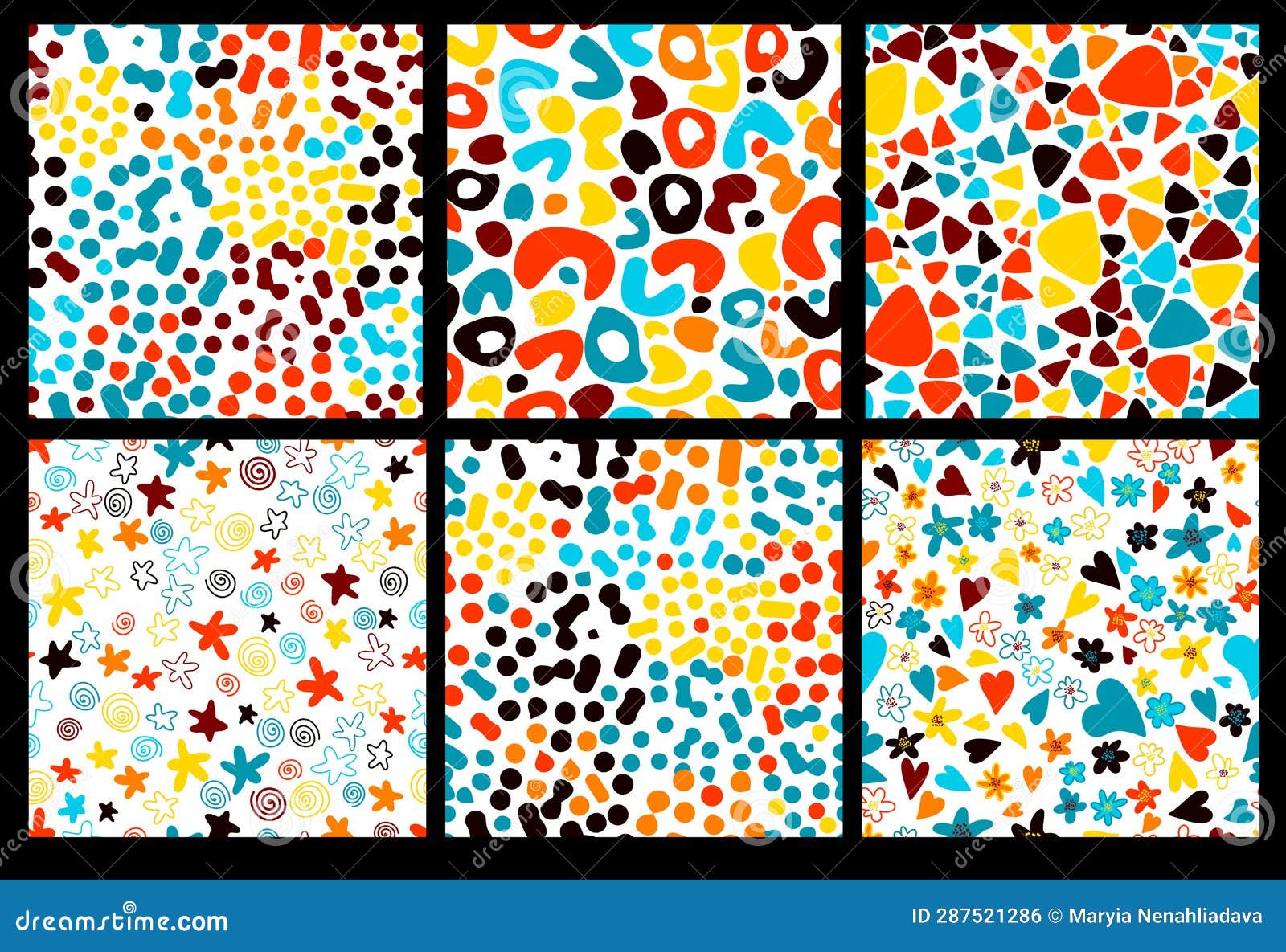 Fun Colorful Seamless Pattern. Creative Doodle Abstract Style Art ...