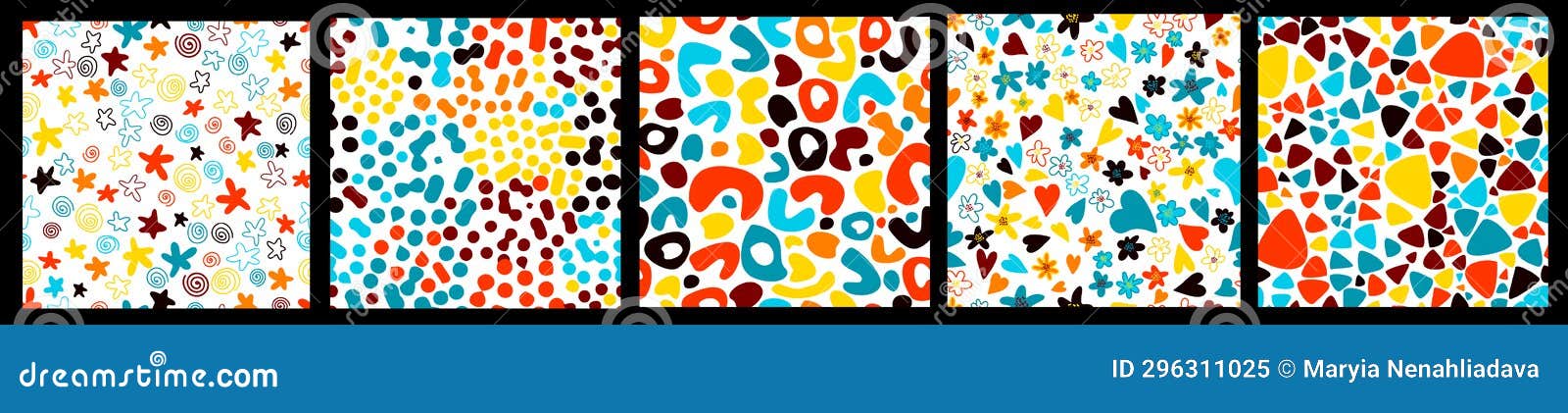 Fun Colorful Seamless Pattern. Creative Doodle Abstract Style Art ...