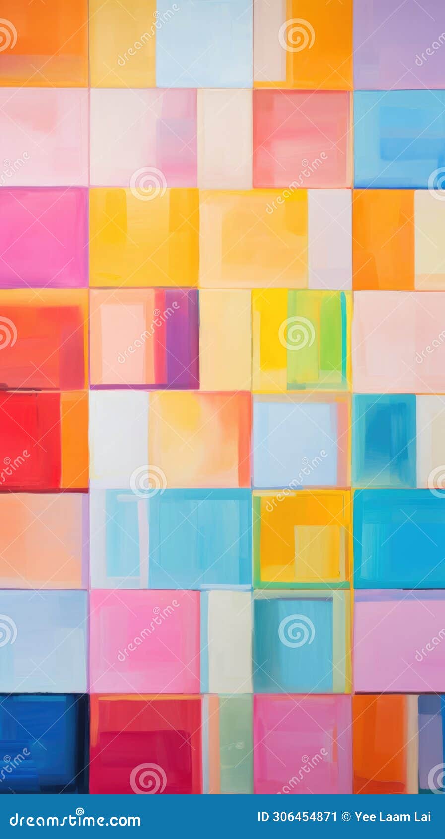 Fun Colorful Squares Tile Art, Ai Stock Illustration - Illustration of ...