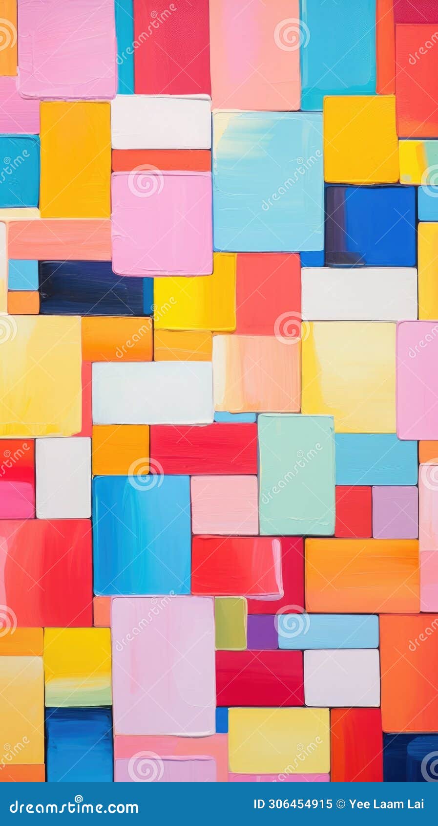 Fun Colorful Squares Tile Art, Ai Stock Illustration - Illustration of ...
